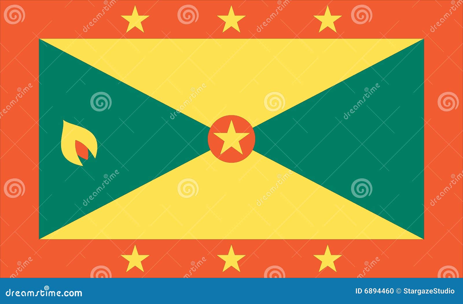 National flag of Grenada stock vector. Illustration of drawings - 6894460