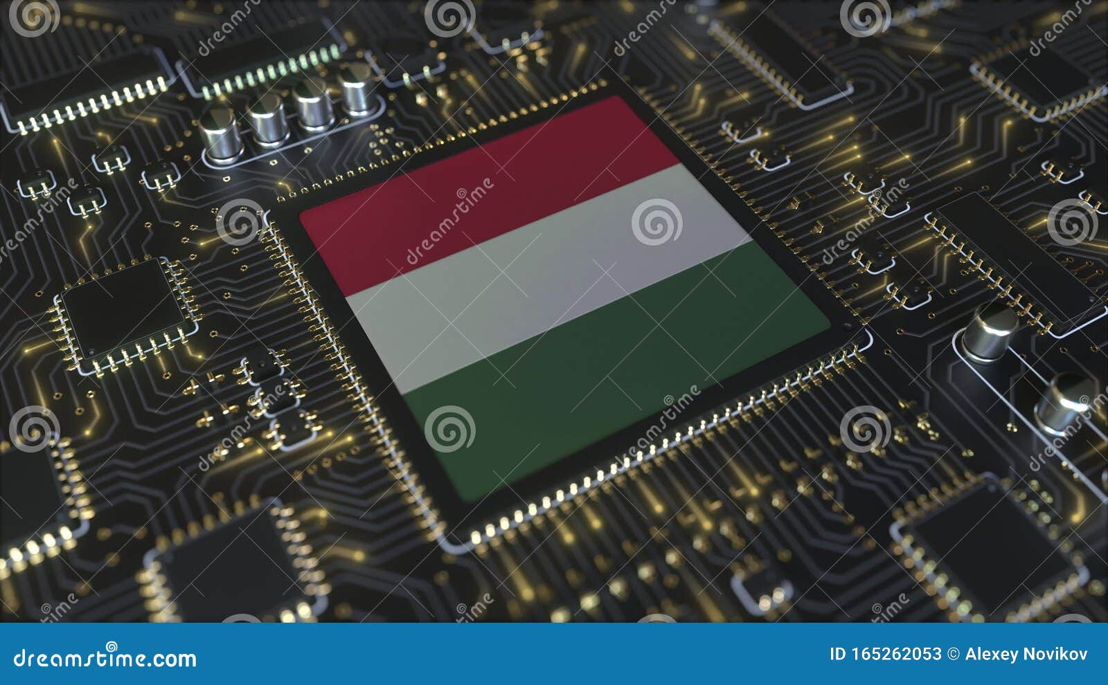 National Flag of Hungary on the Operating Chipset. Hungarian ...