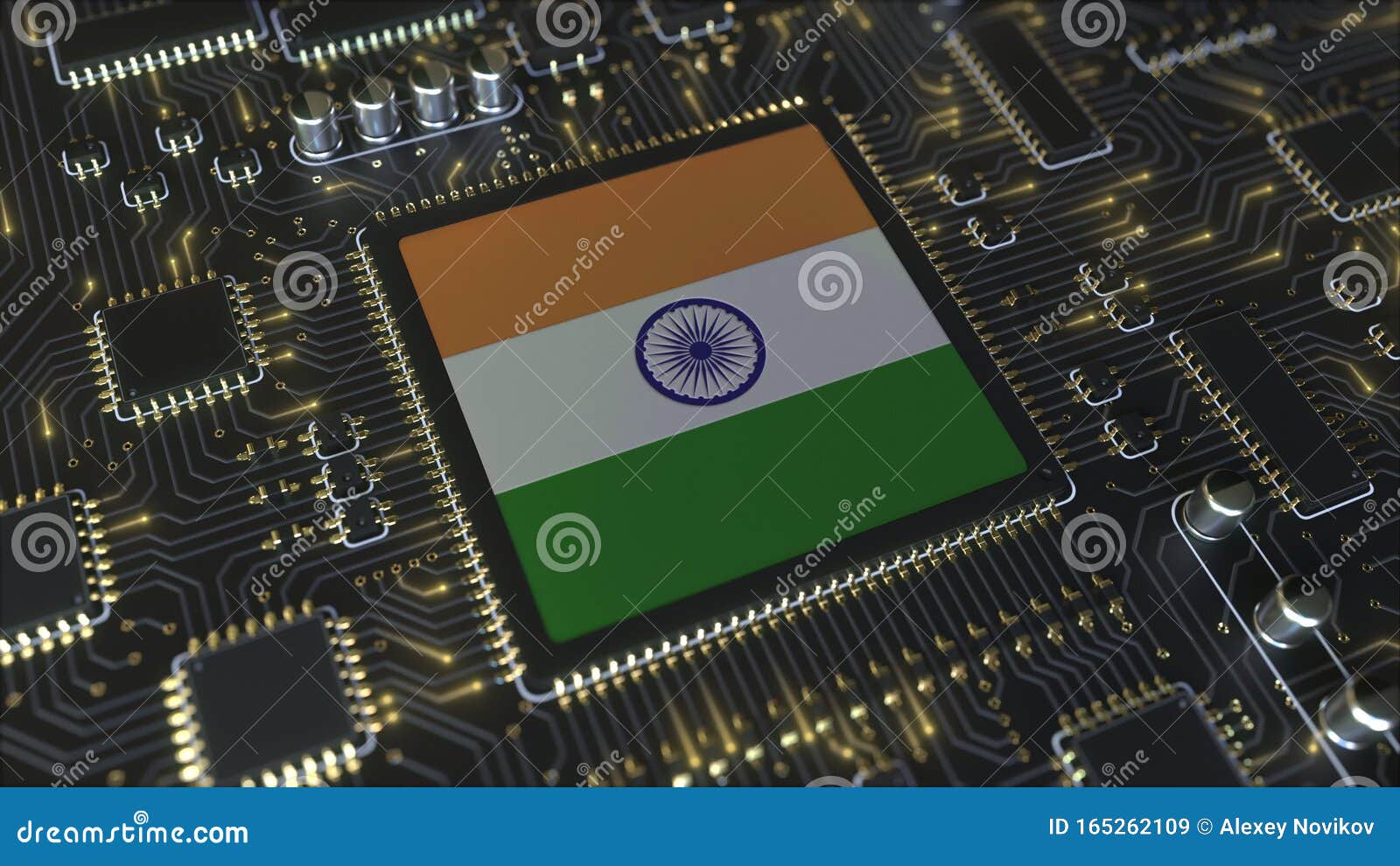 National Flag of India on the Operating Chipset. Indian Information ...