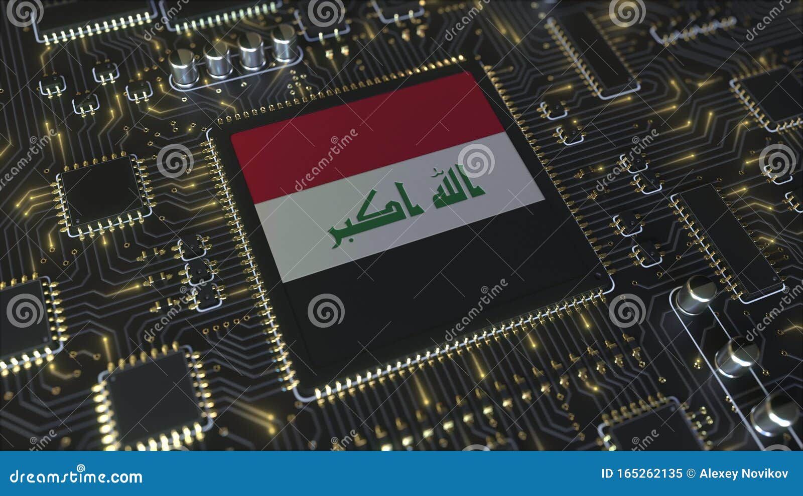 National Flag of Iraq on the Operating Chipset. Iraqi Information ...