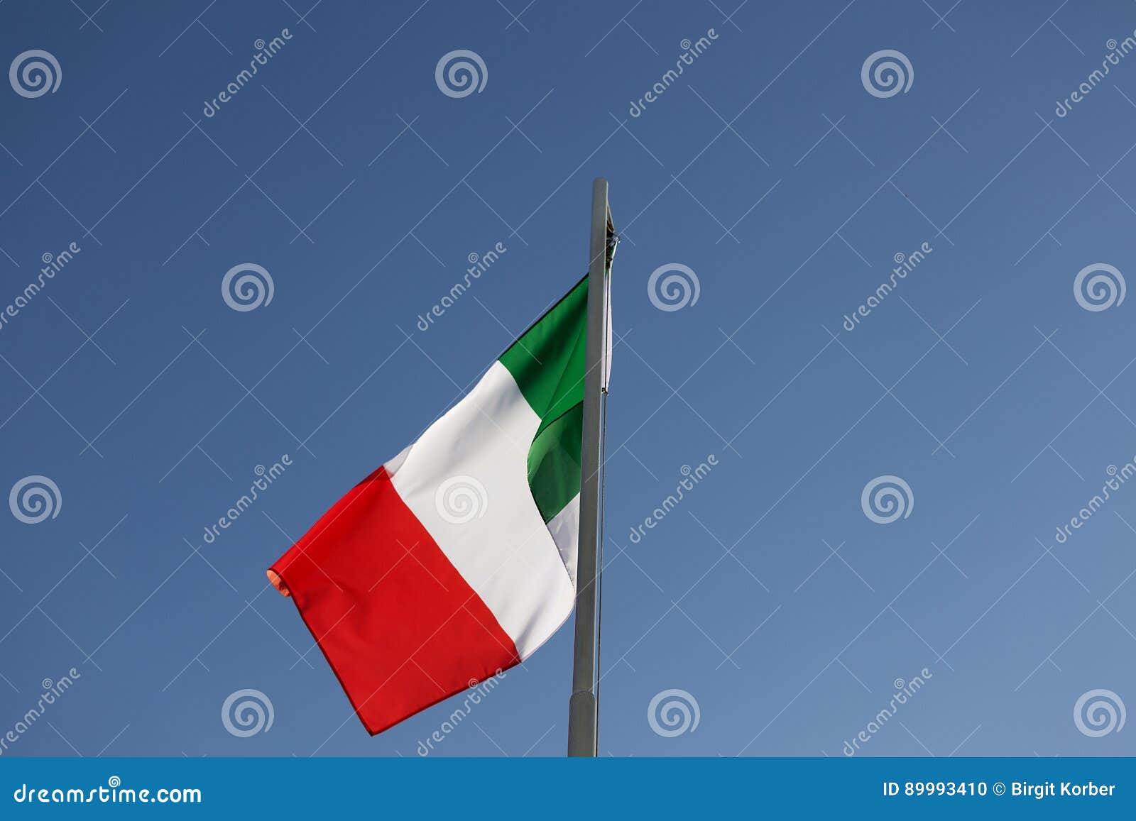 National Flag of Italy on a Flagpole Stock Photo - Image of white, flag ...