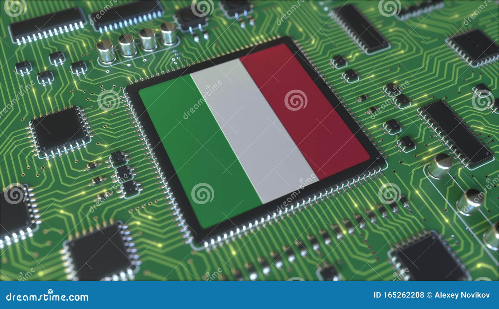 National Flag of Italy on the Operating Chipset. Italian Information ...