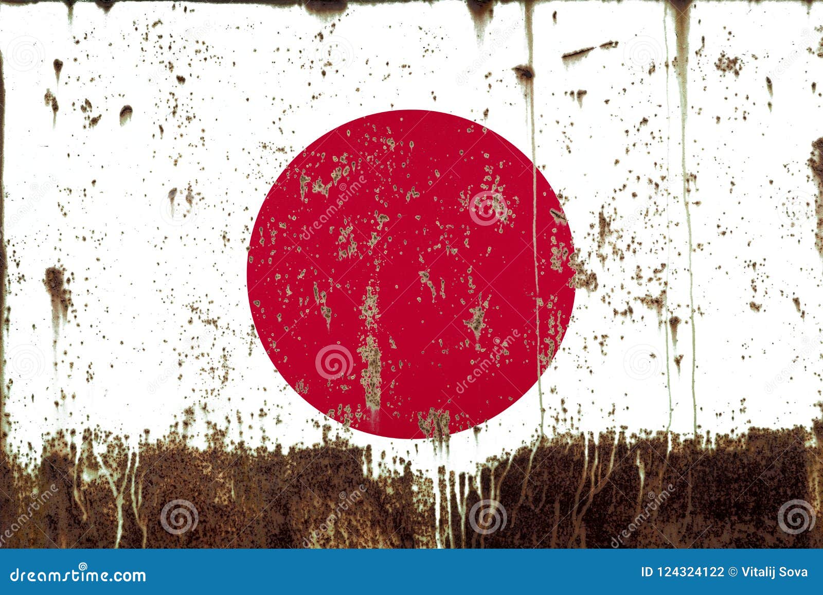 National Flag of Japan on Metal Texture Stock Photo - Image of national ...