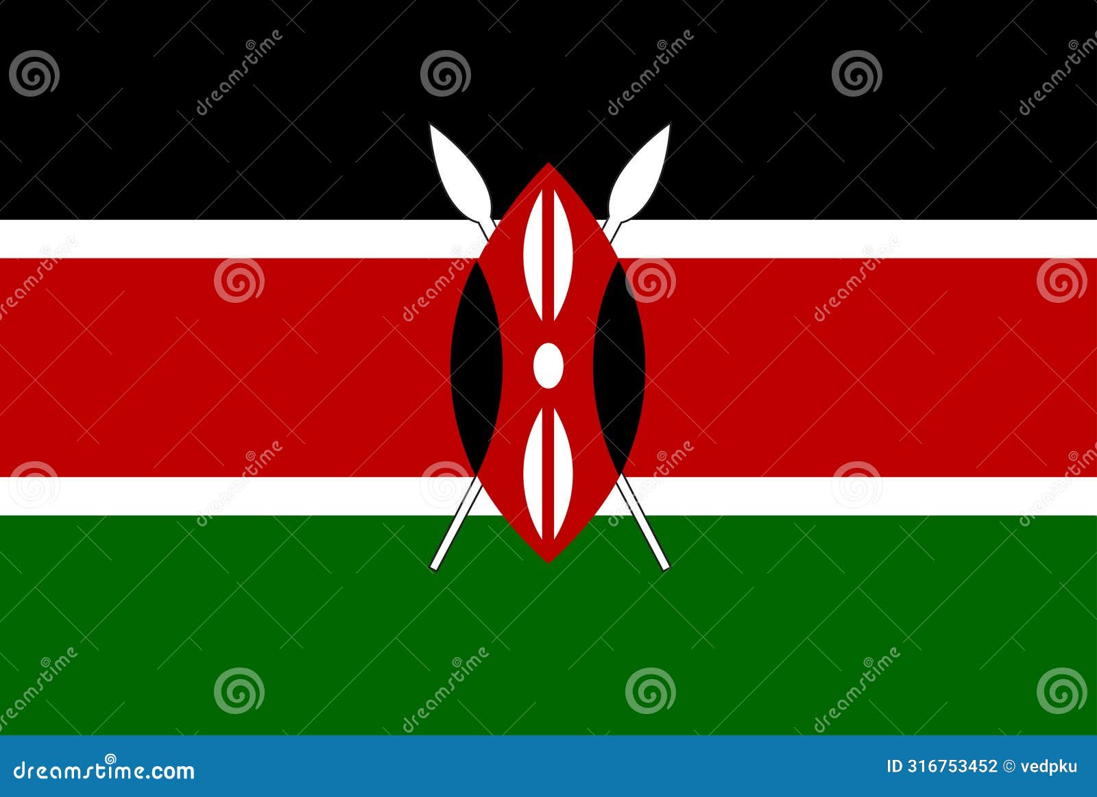 National Flag of Kenya, Kenya Sign, Kenya Flag Stock Illustration ...