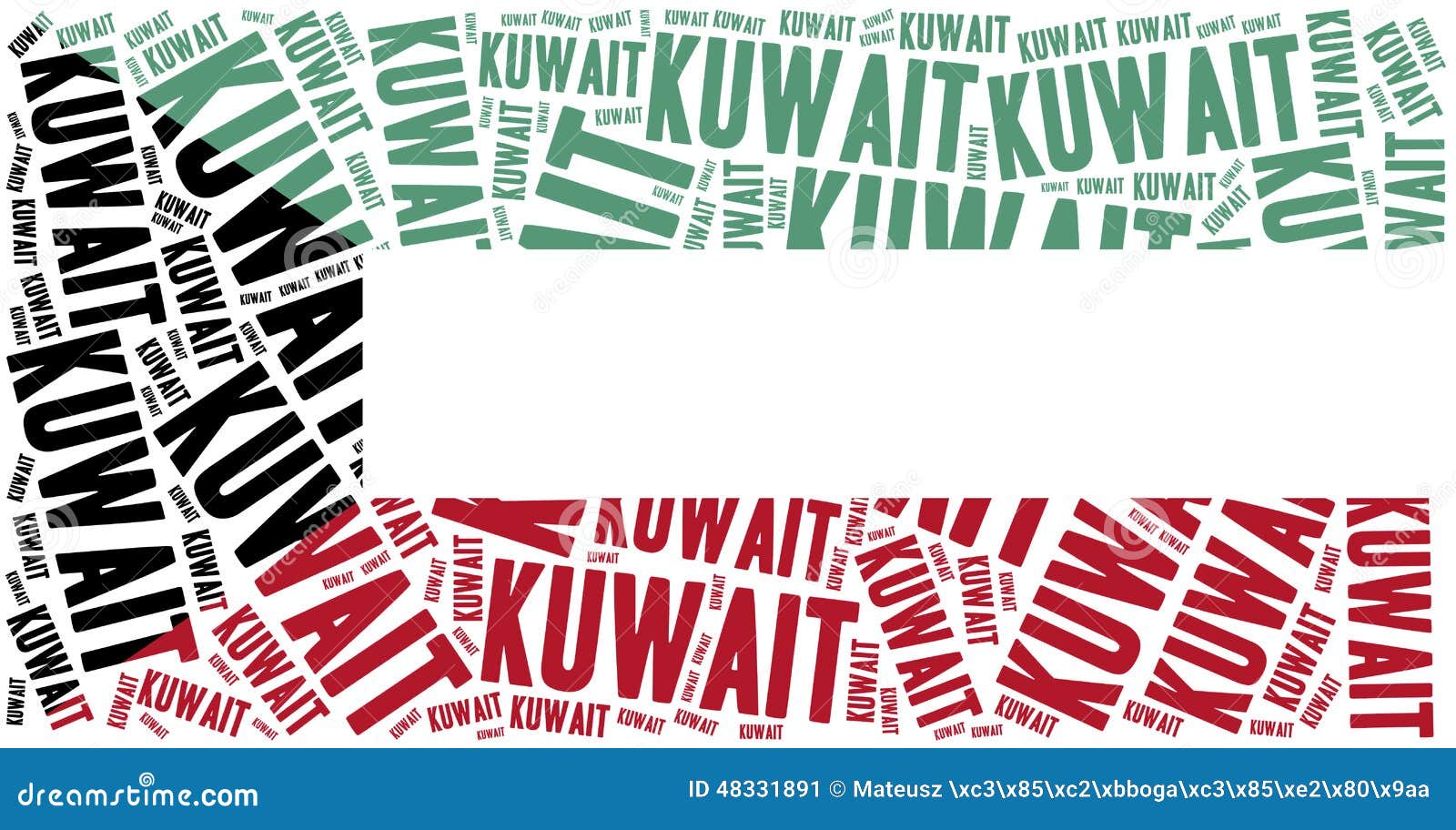 National Flag of Kuwait. Word Cloud Illustration. Stock Illustration ...