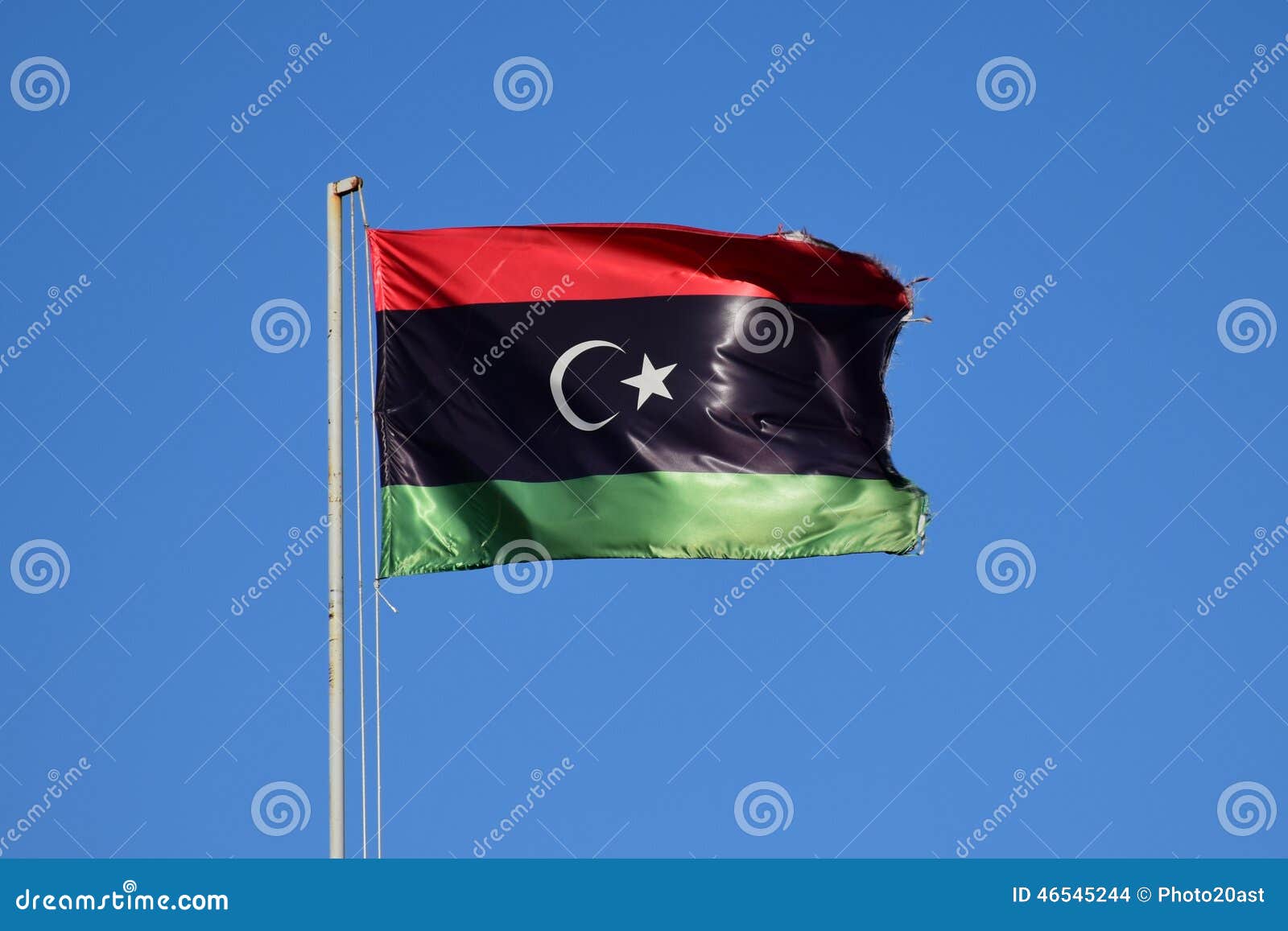 National flag of Libya stock photo. Image of black, crescent - 46545244