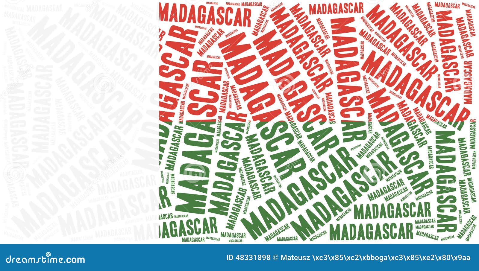 National Flag of Madagascar. Word Cloud Illustration. Stock ...