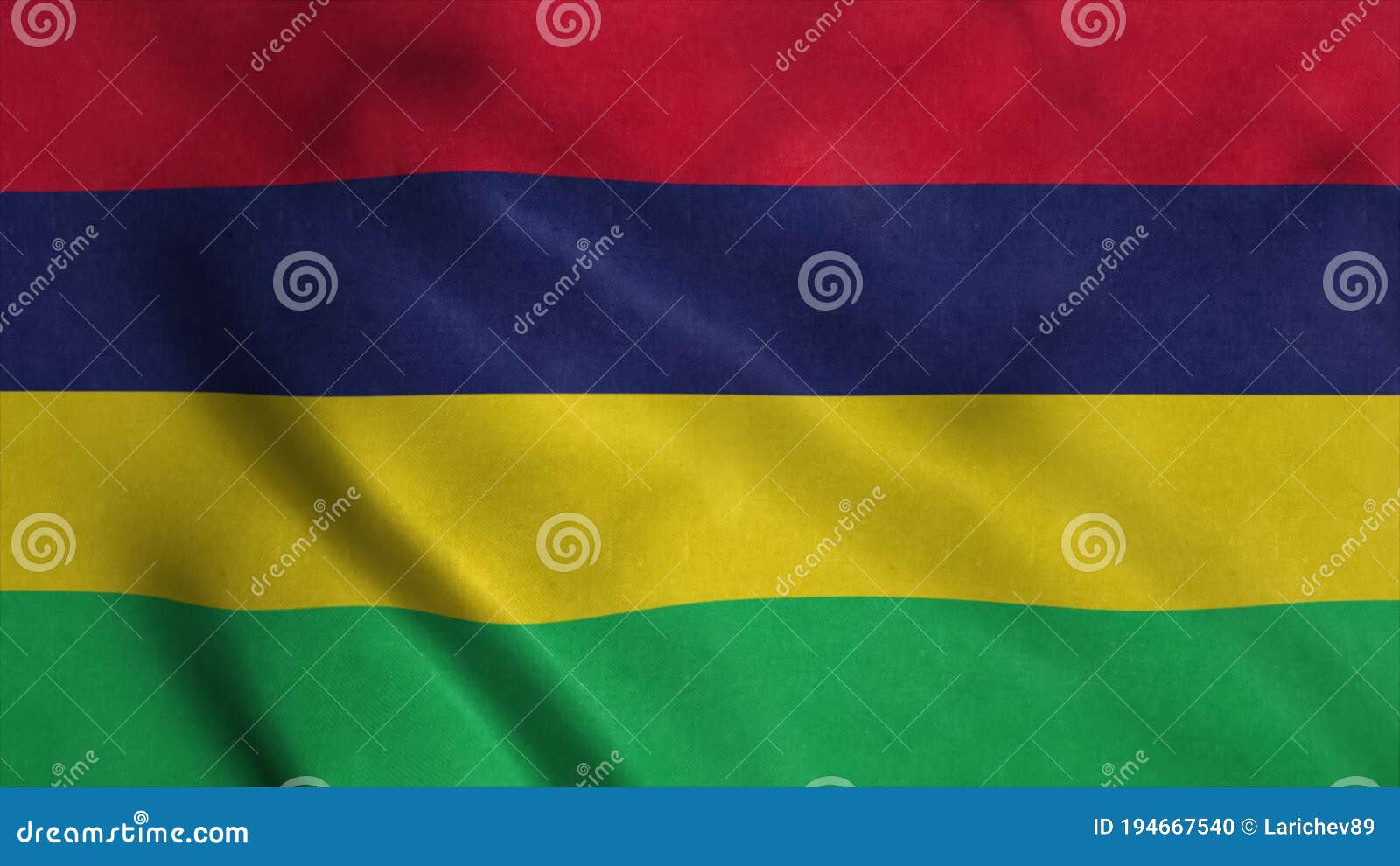 The National Flag of Mauritius is Flying in the Wind. 4K Stock Footage ...