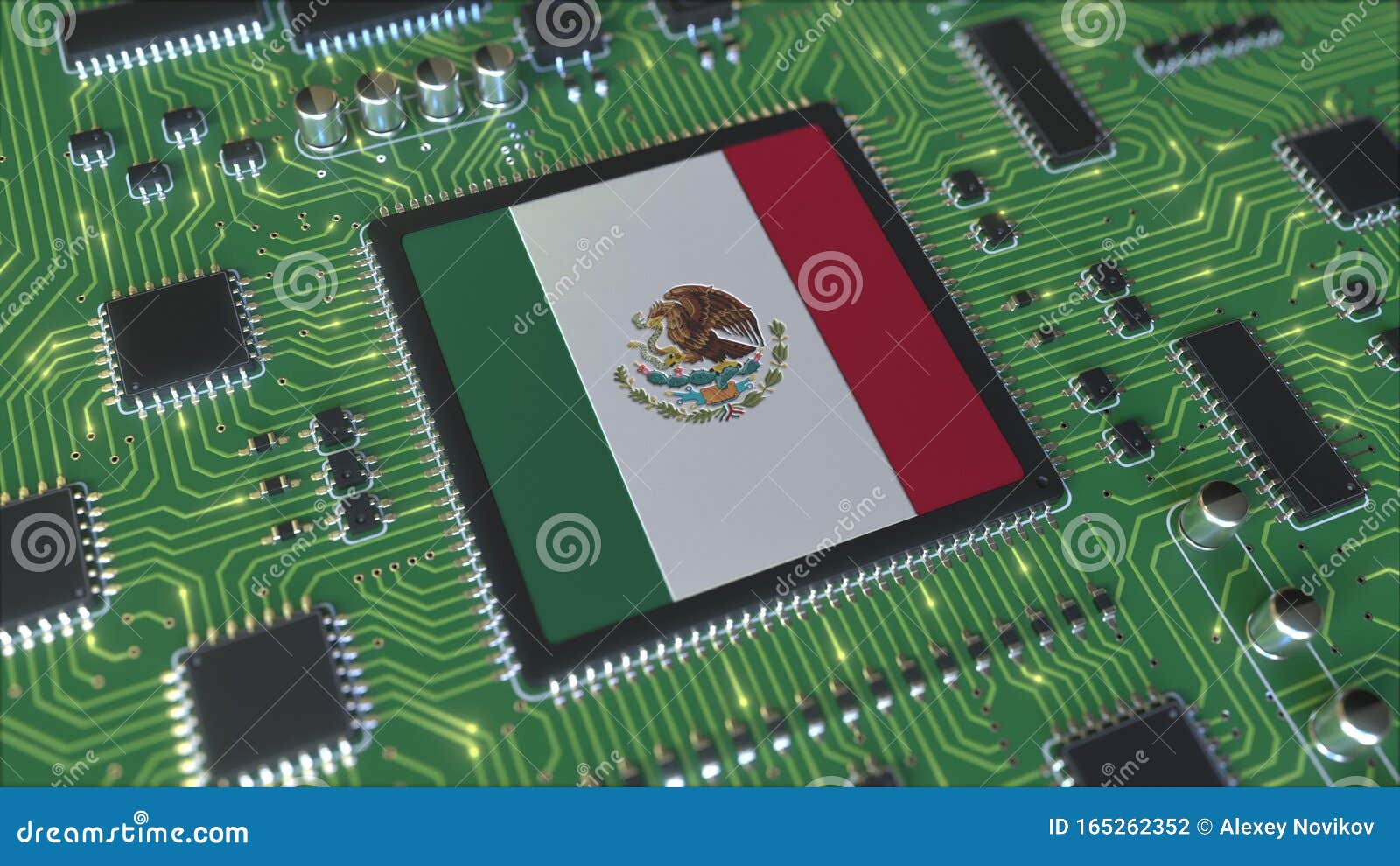 National Flag of Mexico on the Operating Chipset. Mexican Information ...