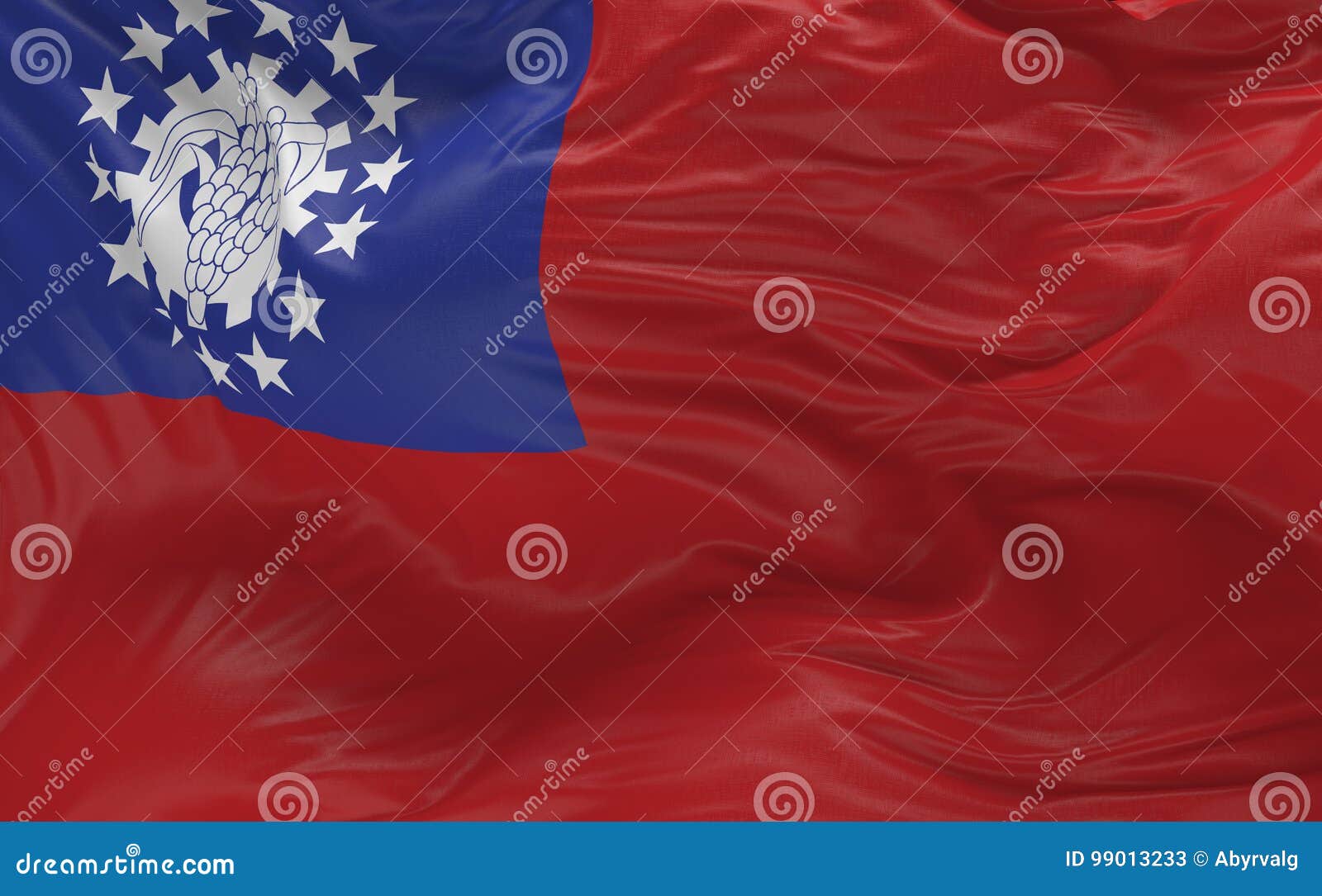 Flag of the Myanmar Waving in the Wind 3d Render Stock Illustration ...