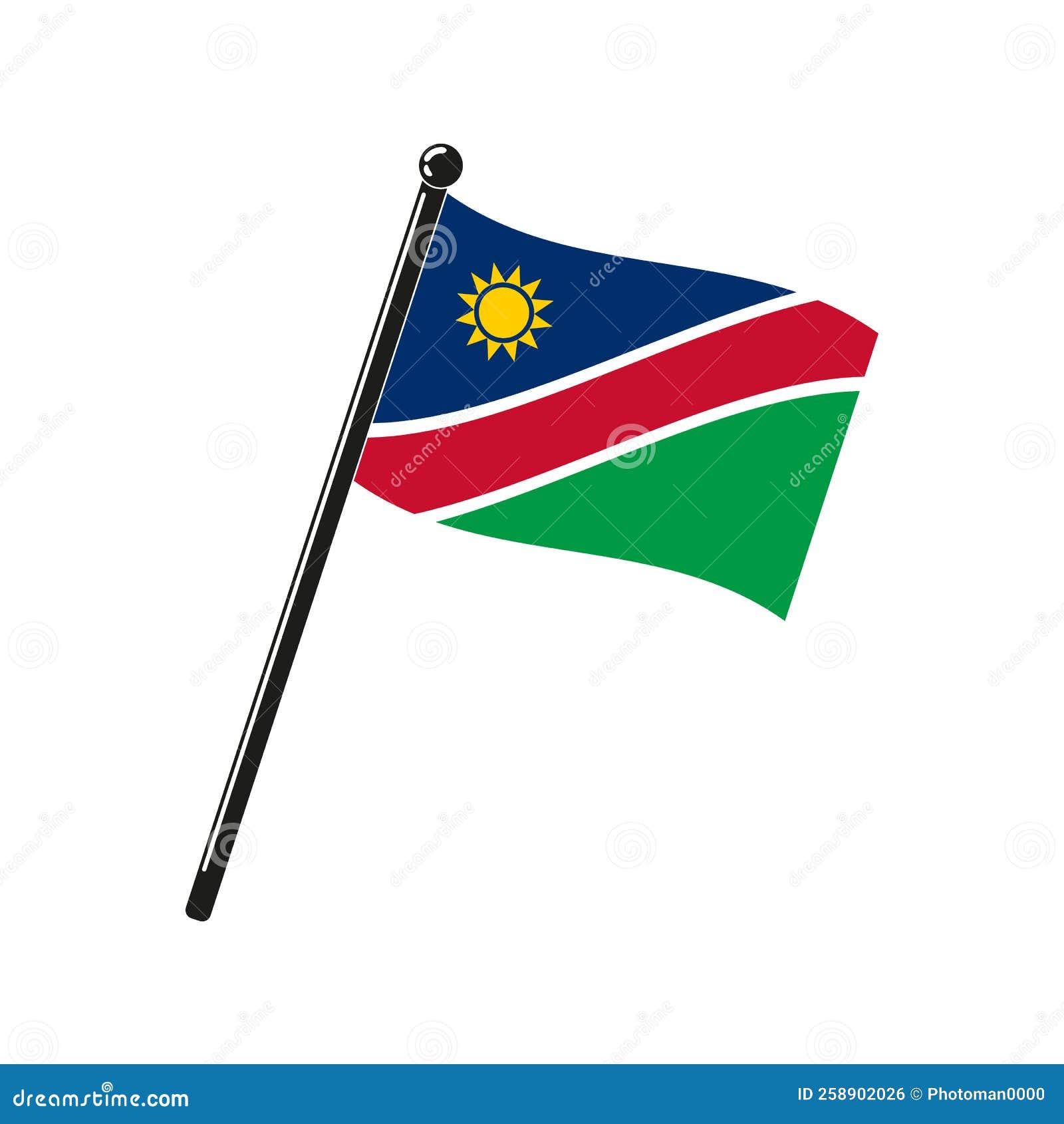 National flag of Namibia stock vector. Illustration of country - 258902026