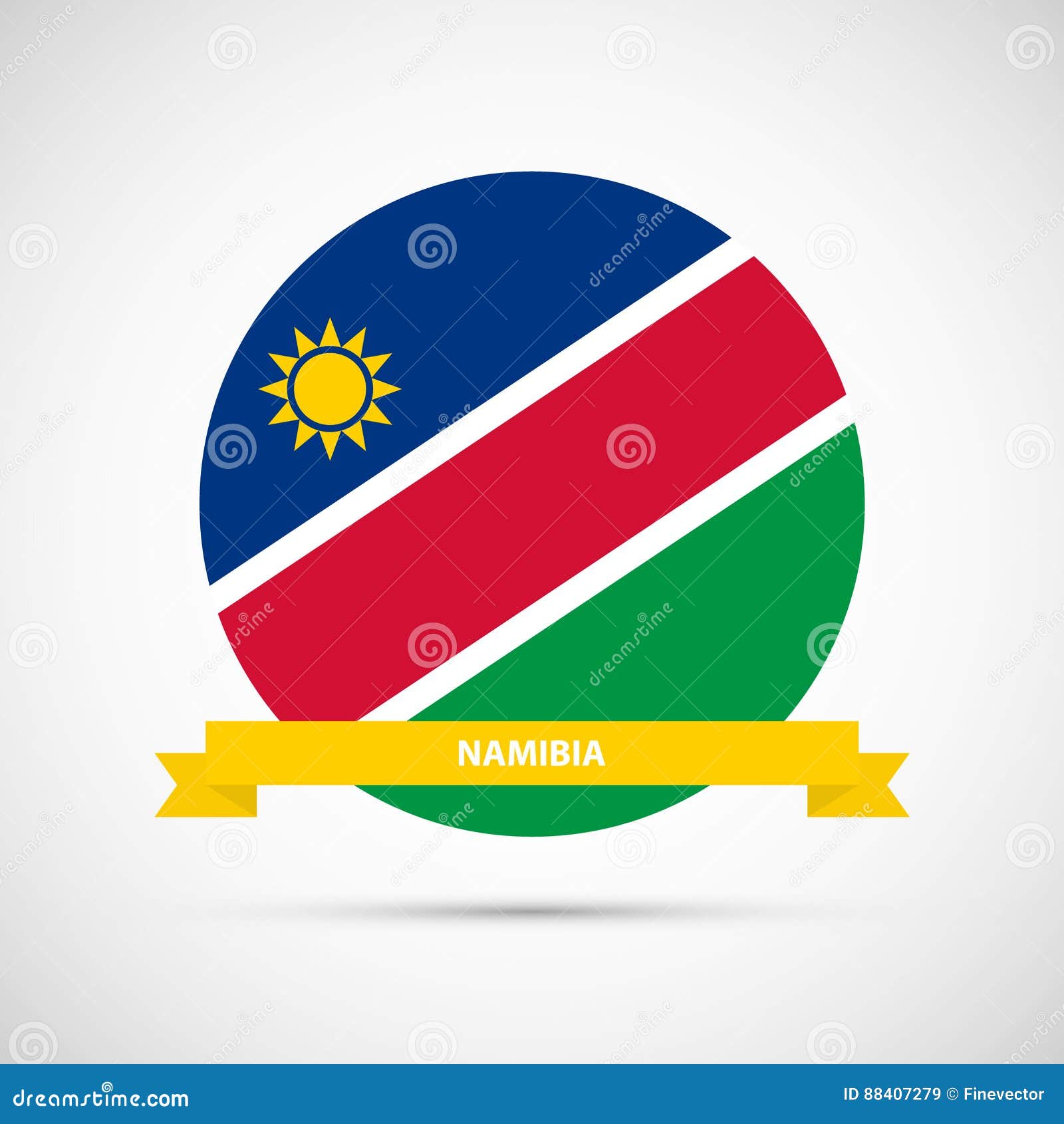 National Flag of Namibia Round Emblem. Stock Vector - Illustration of ...