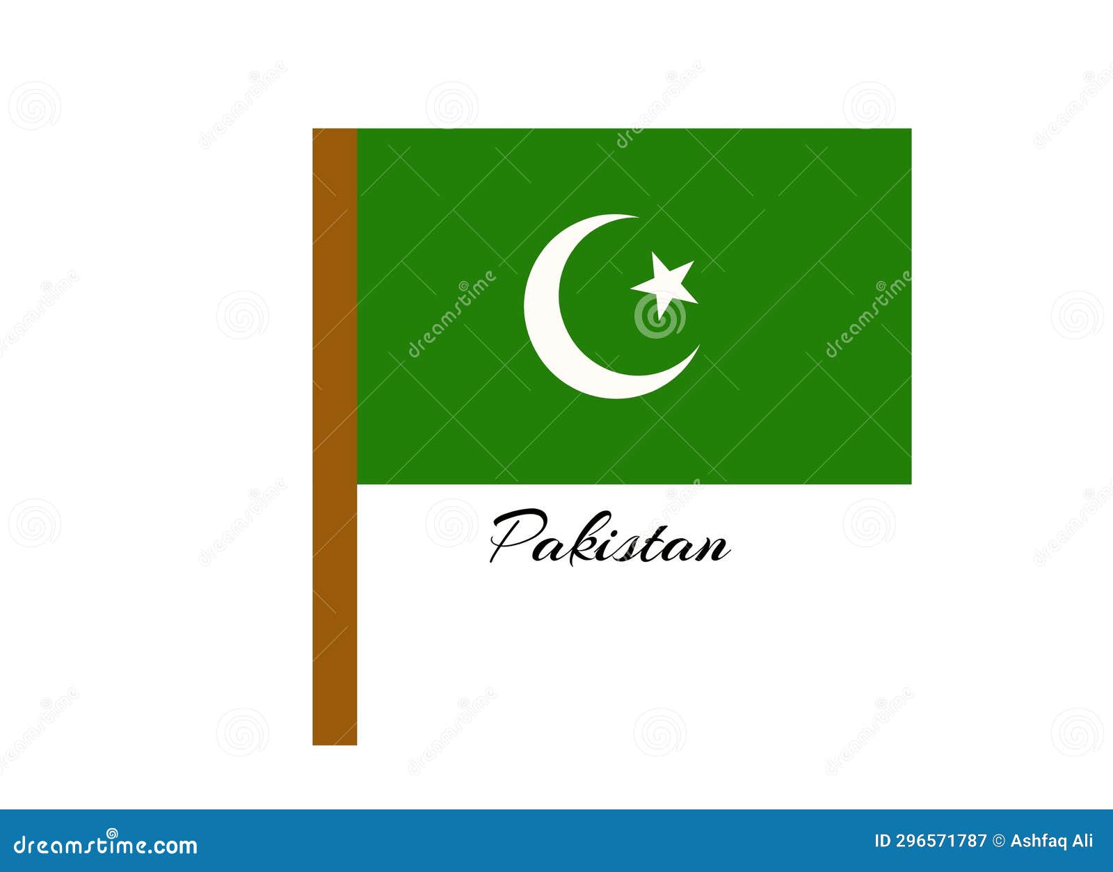 National Flag of Pakistan. Pakistan Flag Design Illustration Stock ...