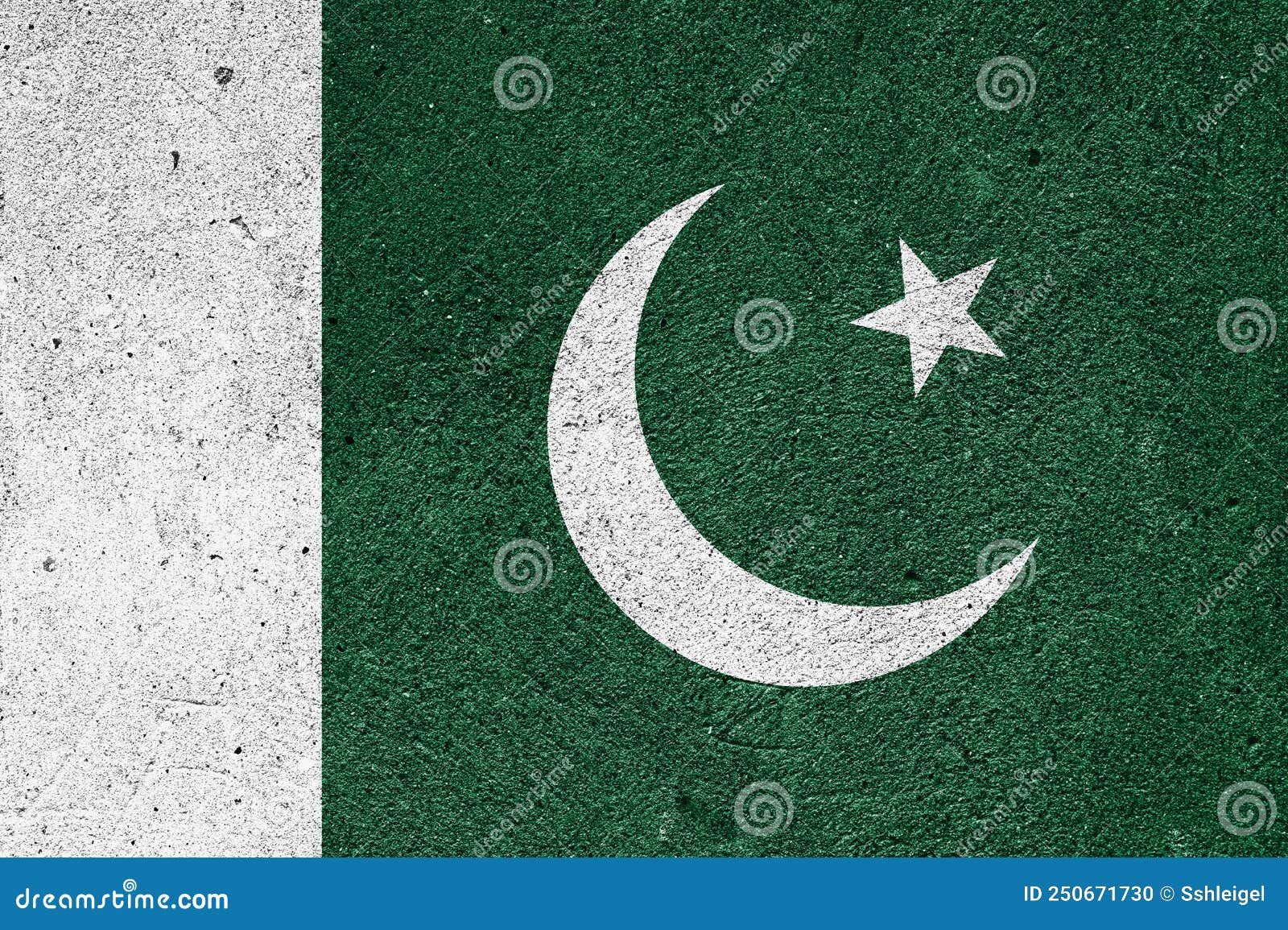 National Flag of Pakistan on a Plastered Wall Stock Photo - Image of ...