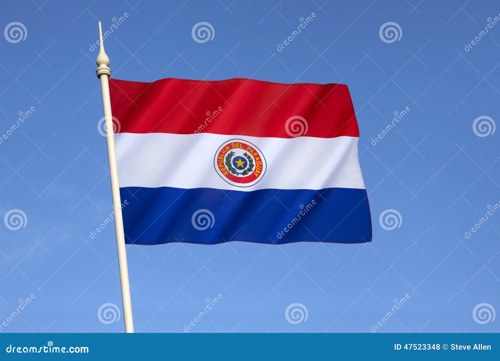 National flag of Paraguay stock photo. Image of colors - 47523348