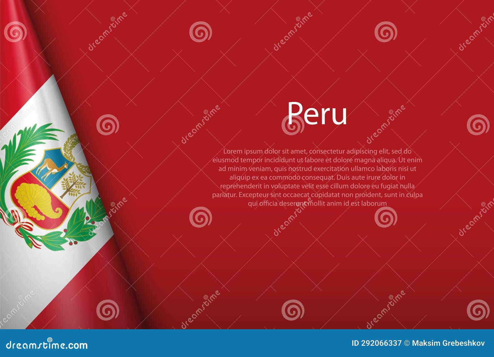 Flag Of Peru From Brush Strokes And Blank Map Peru. High Quality Map Of ...