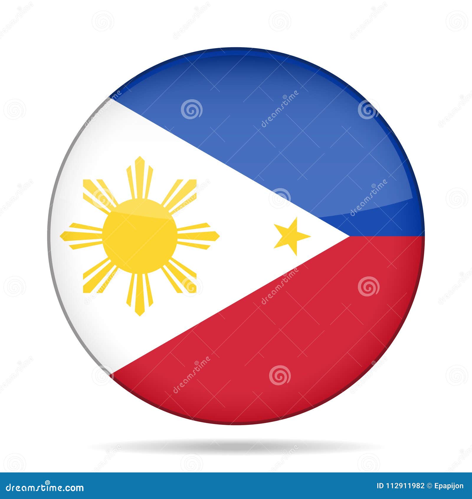 Flag of Philippines. Shiny Round Button. Stock Vector - Illustration of ... Flag of Philippines. Shiny Round Button. Stock Vector - Illustration of ...