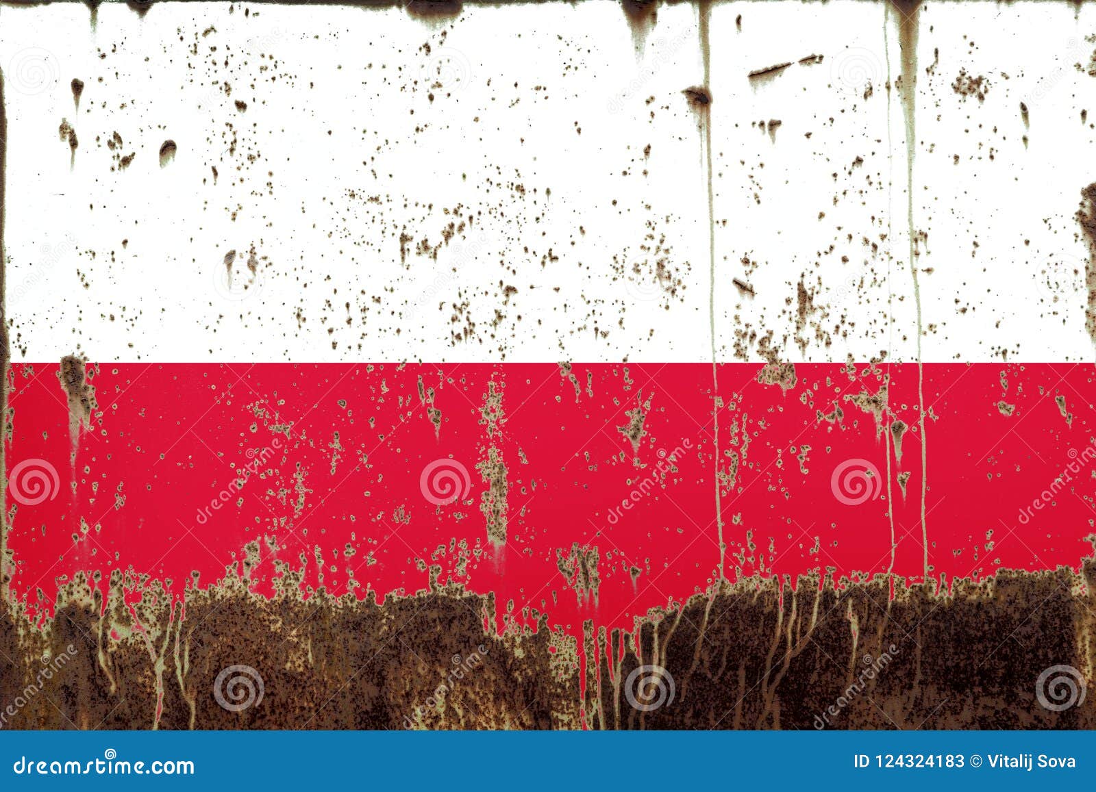 National Flag of Poland on Metal Texture Stock Image - Image of poster ...