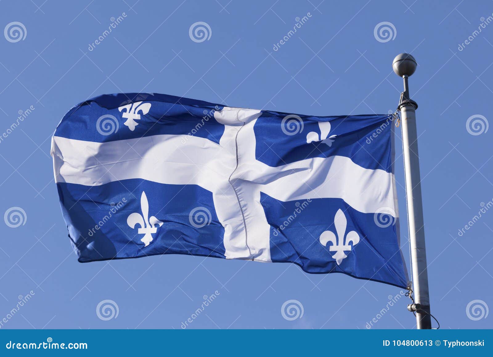 Flag of Quebec, Canada stock image. Image of province - 104800613