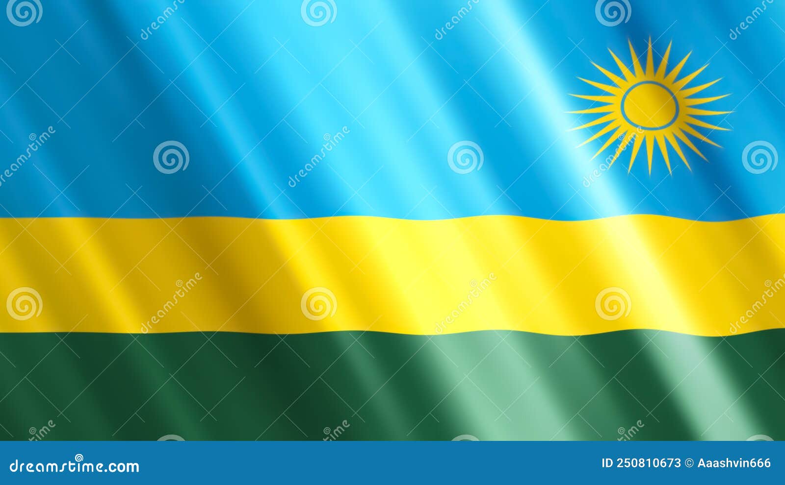National Flag of Rawanda in Smooth Fabric Stock Illustration ...