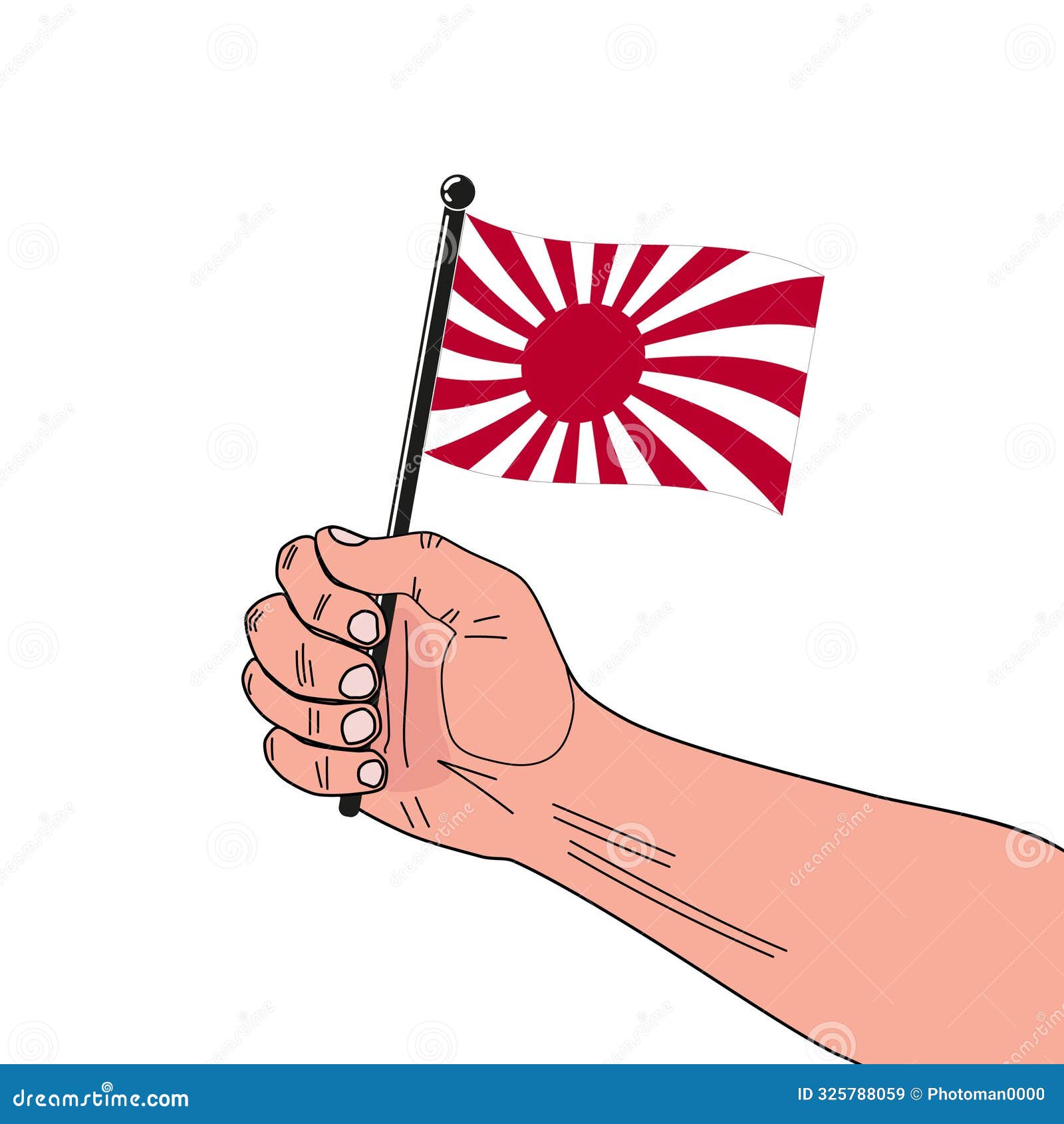 National Flag of Rising Sun Stock Vector - Illustration of country ...