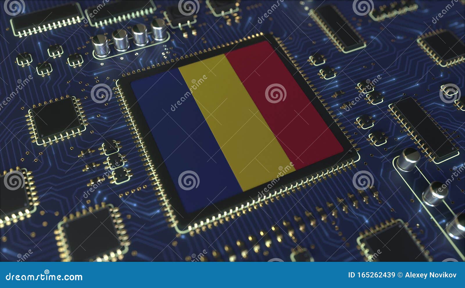 National Flag of Romania on the Operating Chipset. Romanian Information ...