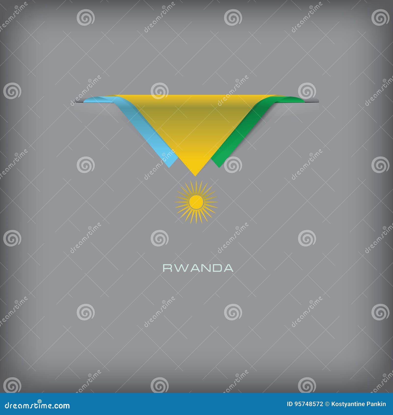 National flag Rwanda stock vector. Illustration of drawing - 95748572