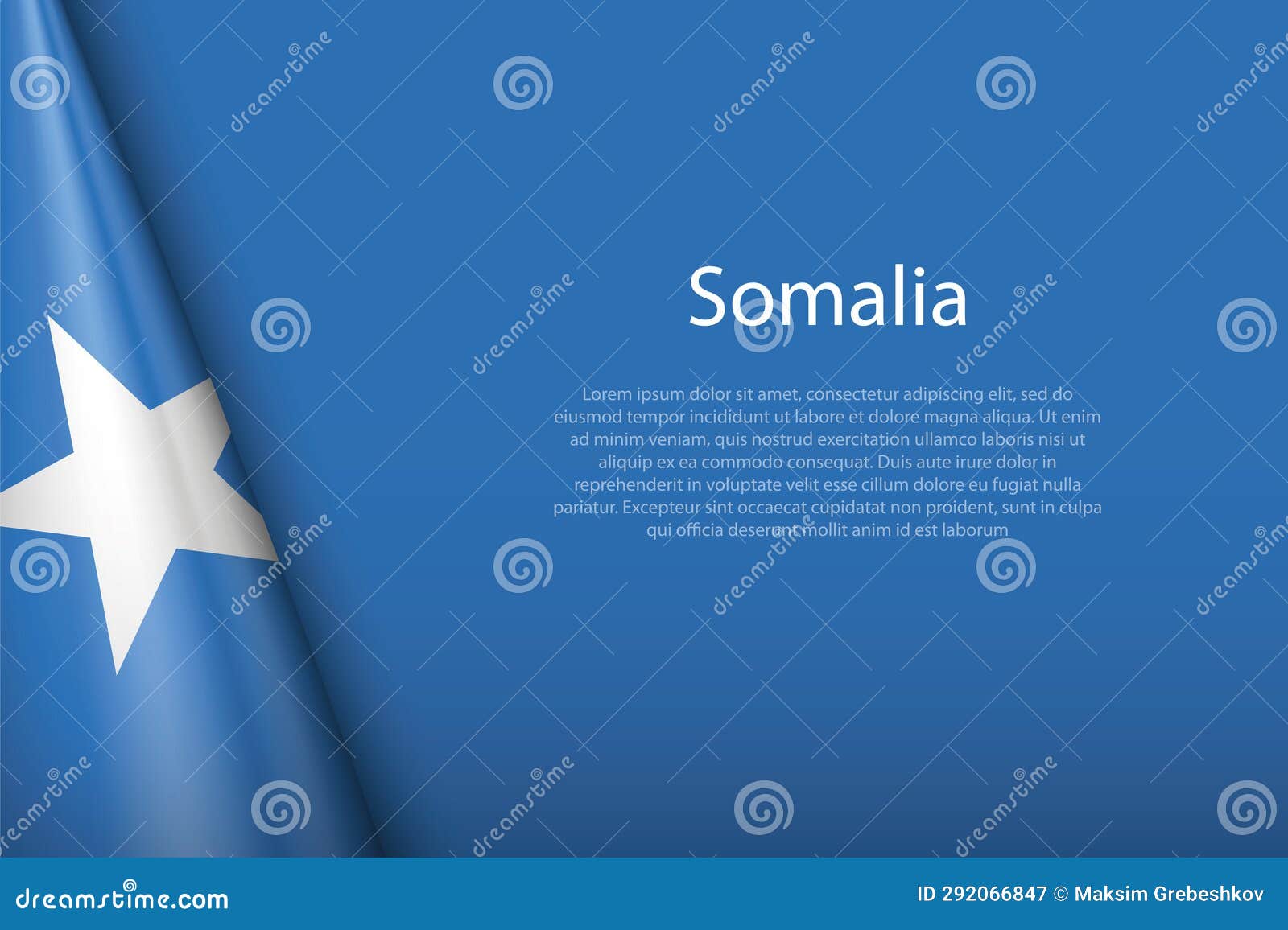 National Flag Somalia Isolated on Background with Copyspace Stock ...