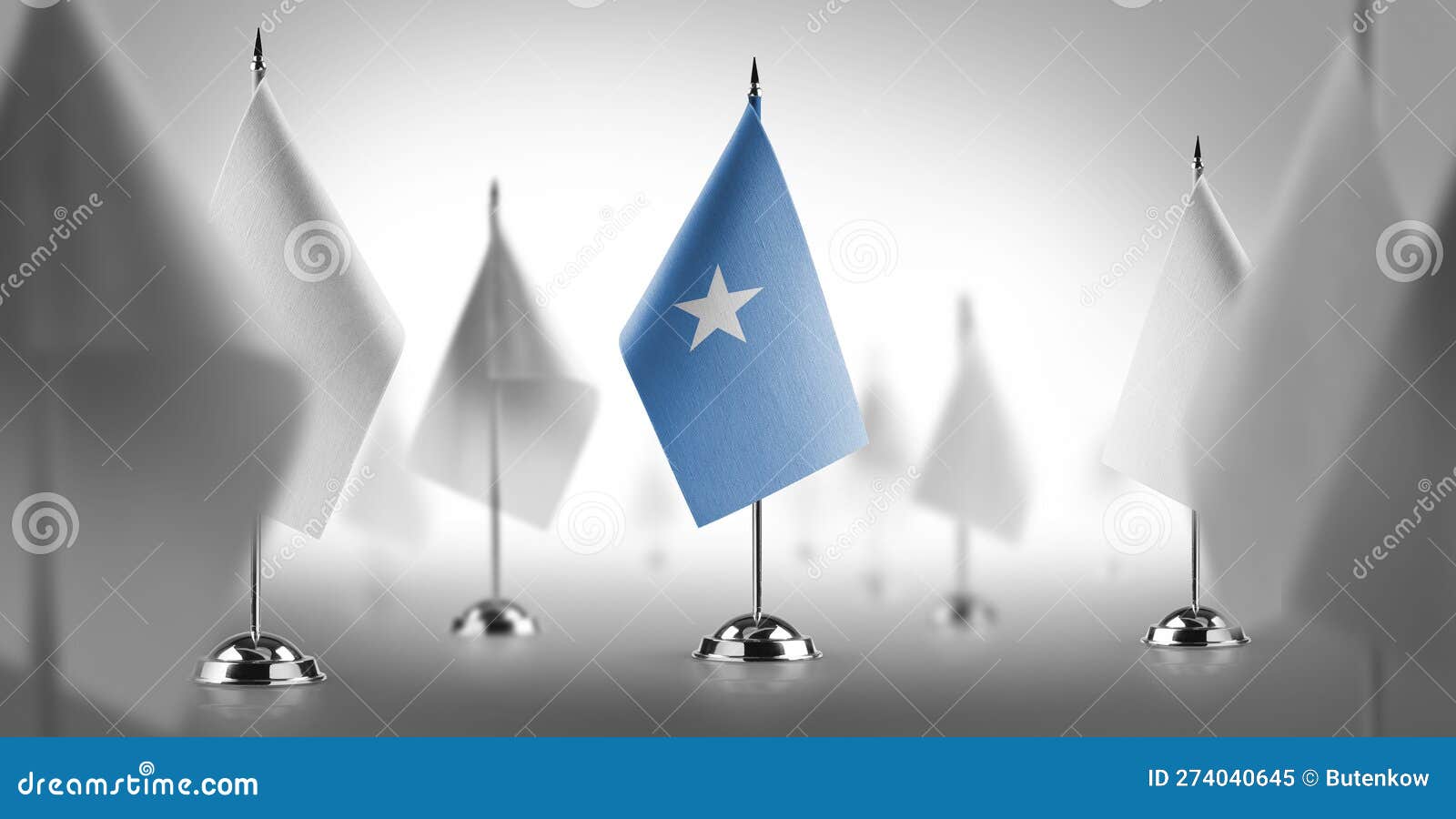 The National Flag of the Somalia Surrounded by White Flags Stock Image ...