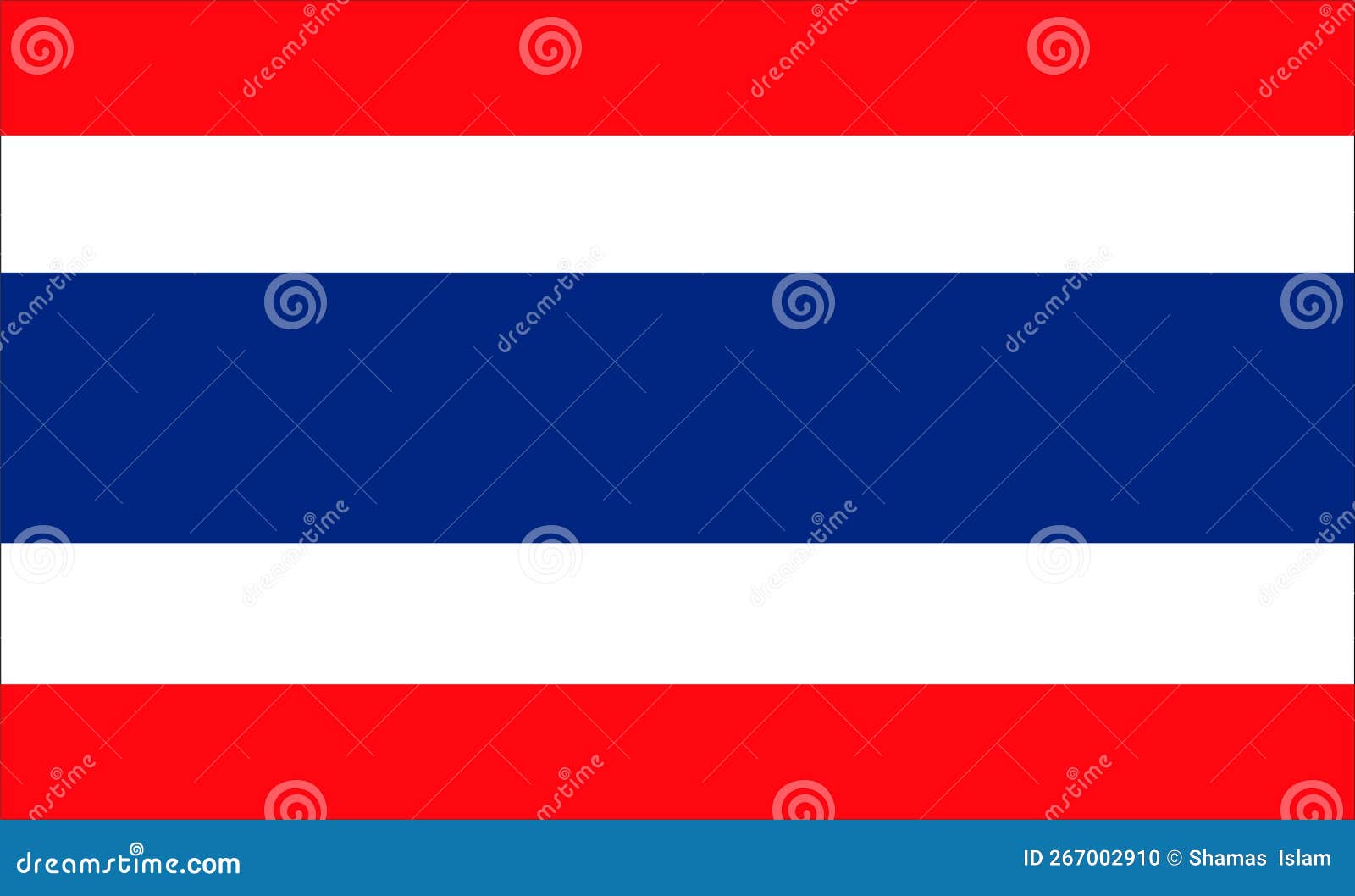National Flag of Thailand with Official Colors Vector Stock Vector ...