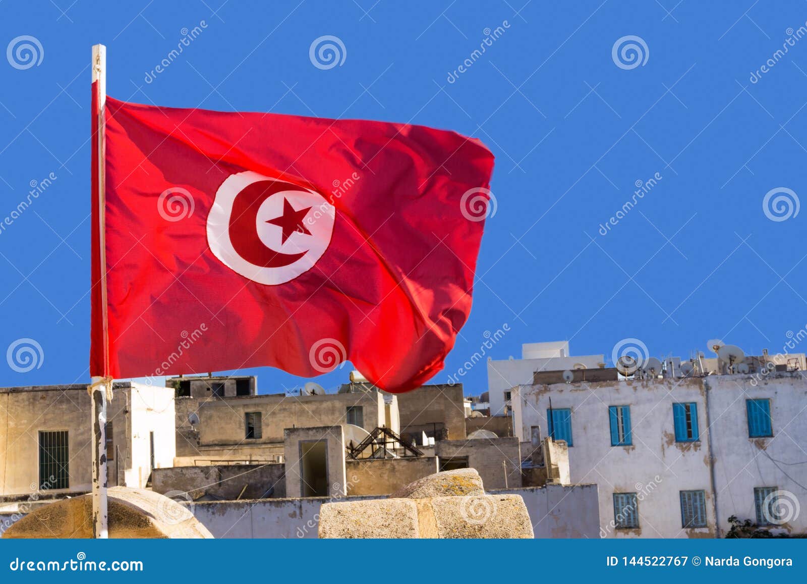 National Flag of Tunisia stock image. Image of city - 144522767
