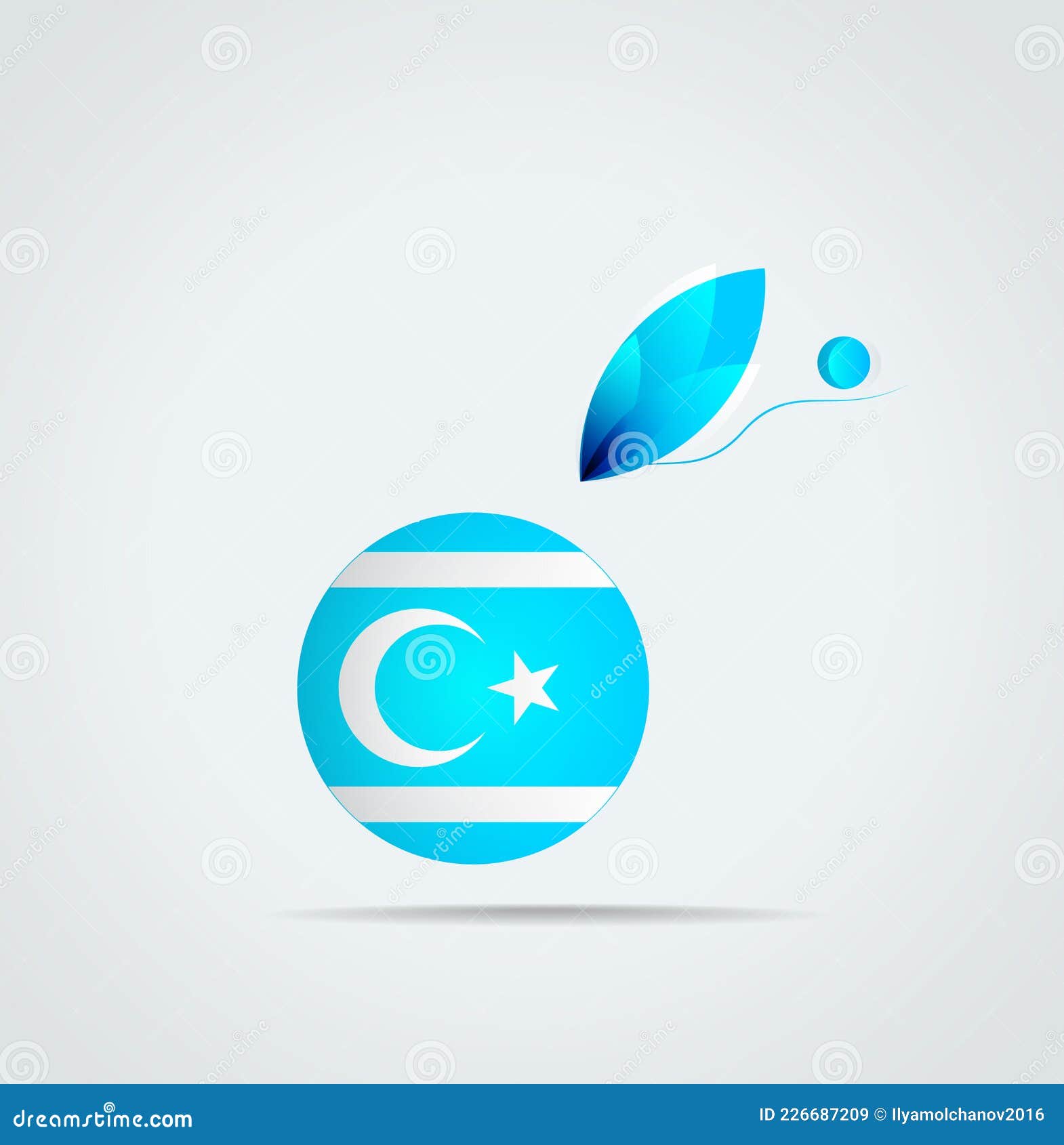 National Flag of Turkmeneli Vector Illustration. Circular Flag with ...