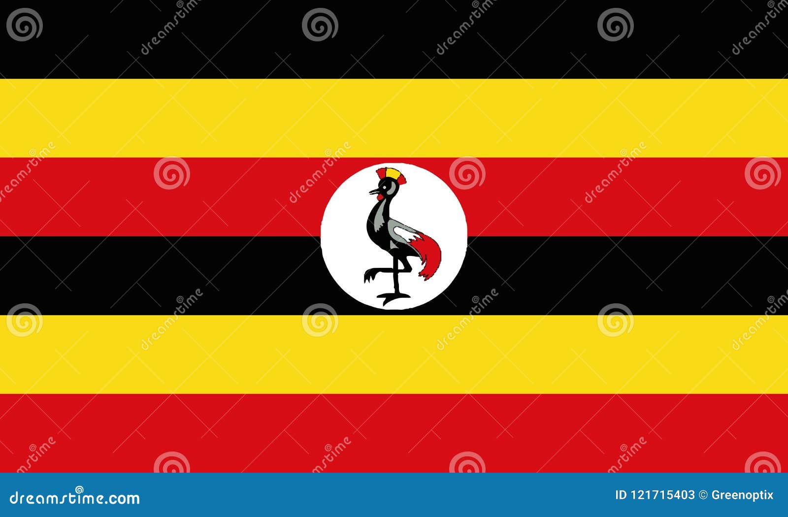 National Flag Uganda stock vector. Illustration of flag - 121715403