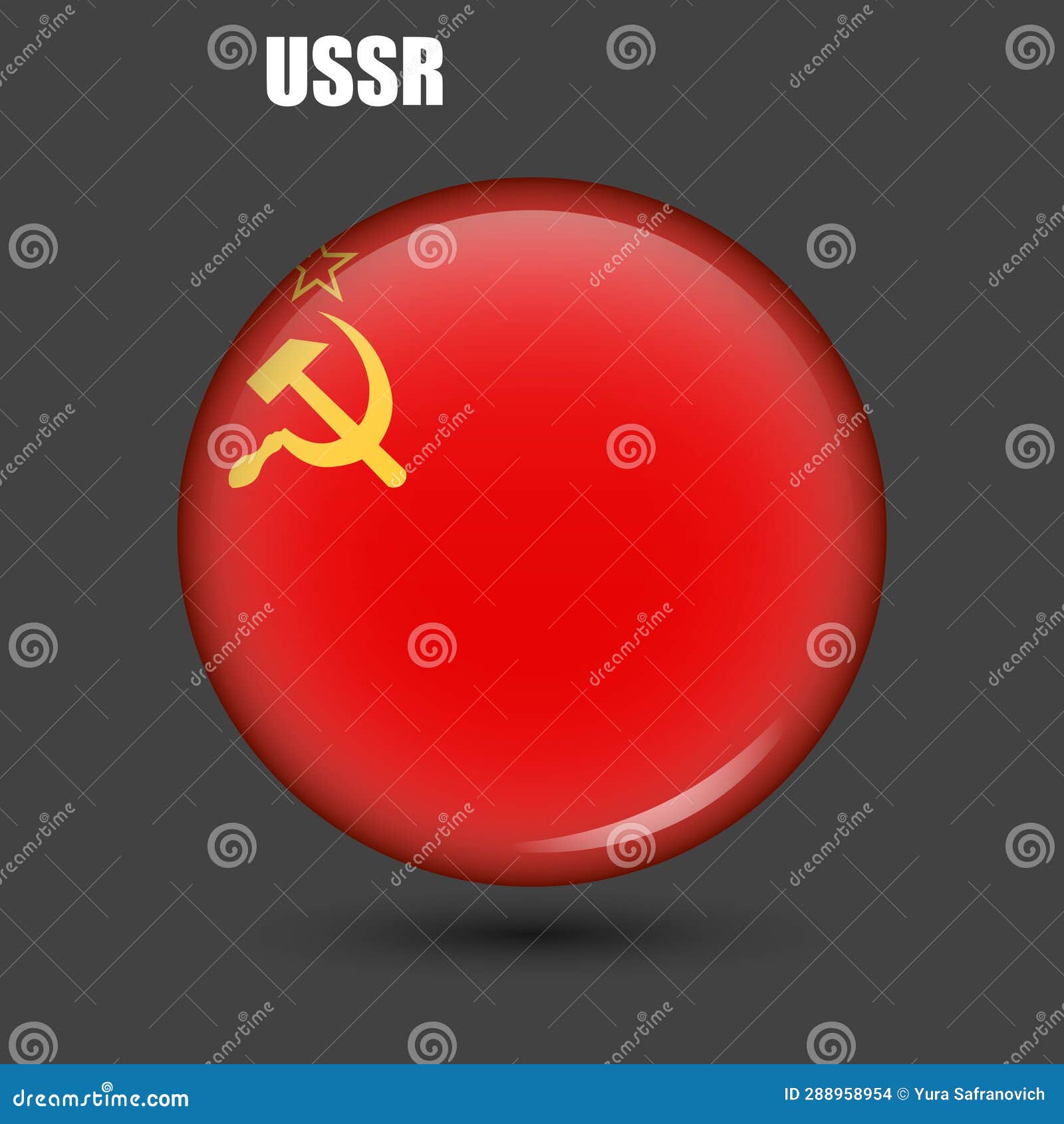 The National Flag of the USSR in the Form of a Circle.Vector Stock ...