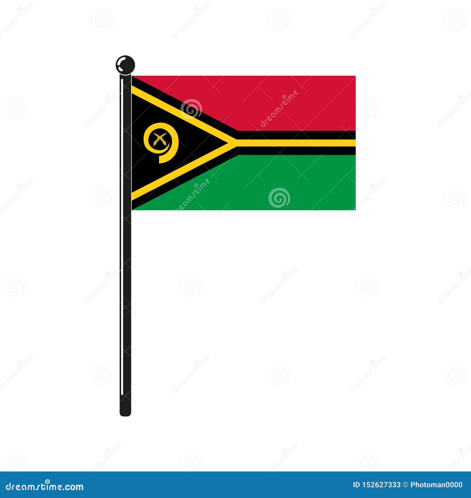 National flag of Vanuatu stock vector. Illustration of national - 152627333