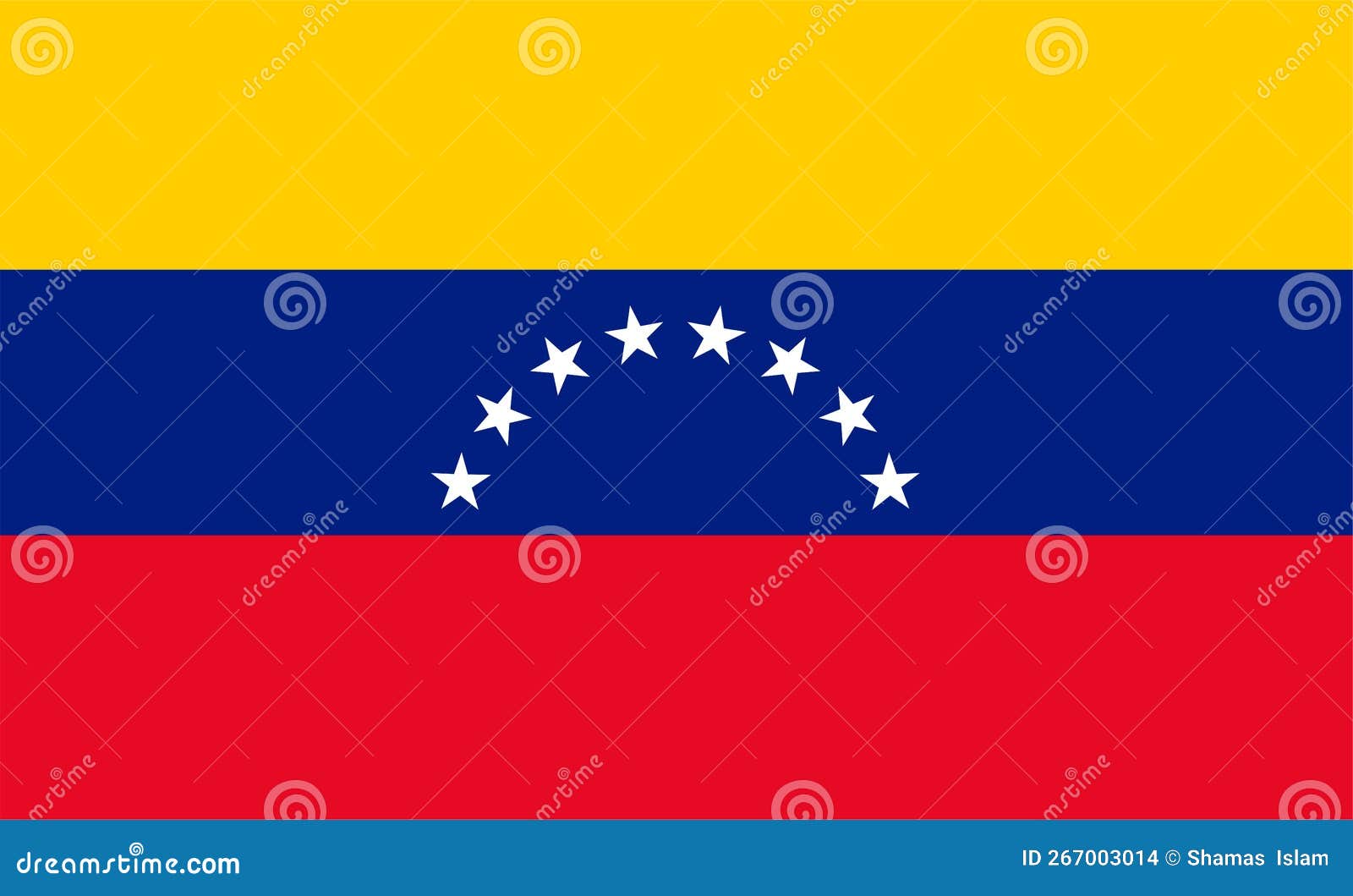 National Flag of Venezuela with Official Colors Vector Stock Vector ...