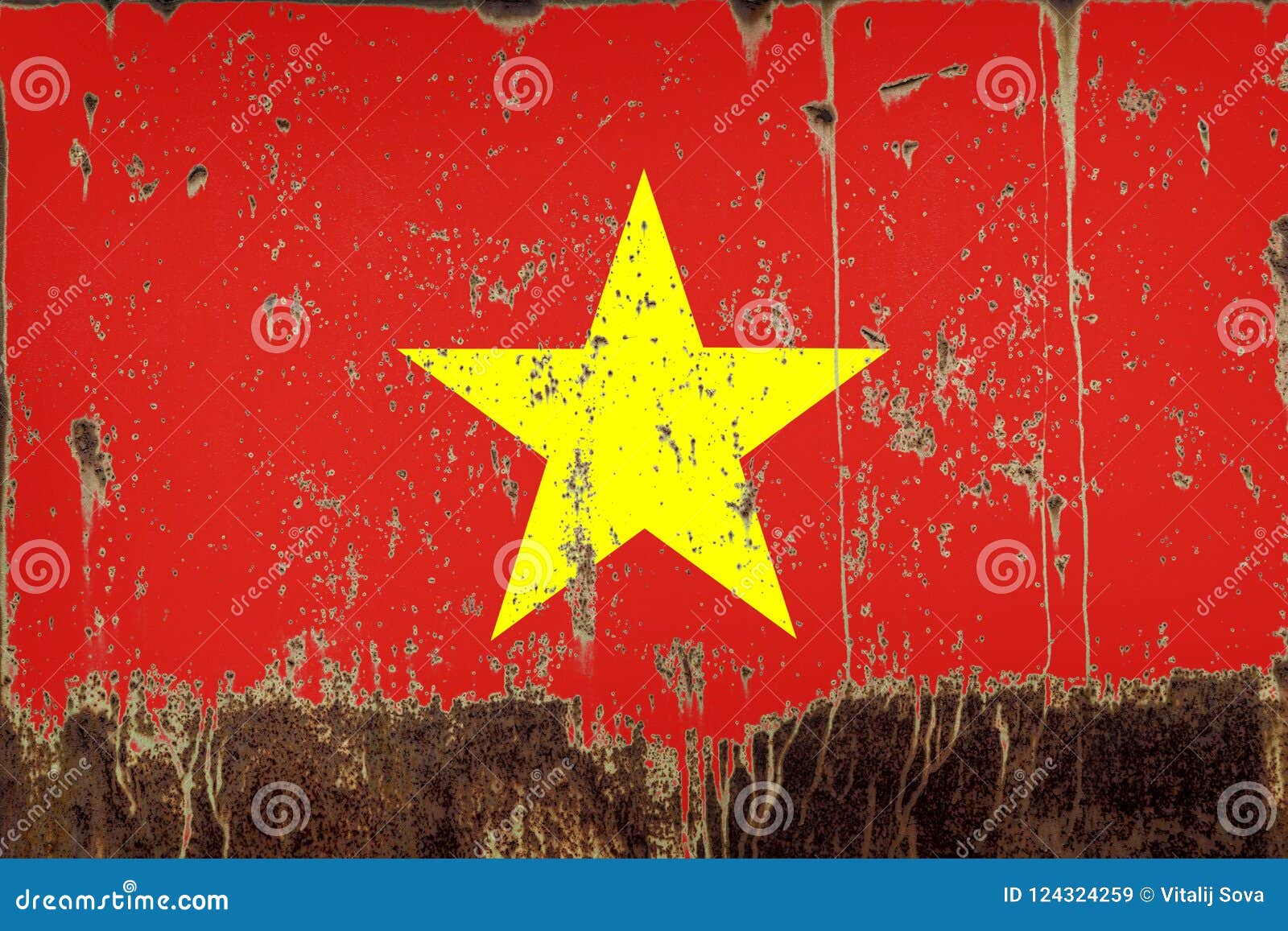 National Flag of Vietnam on Metal Texture Stock Image - Image of nation ...
