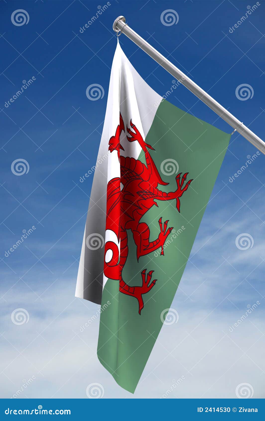 National flag of Wales stock illustration. Illustration of flag - 2414530