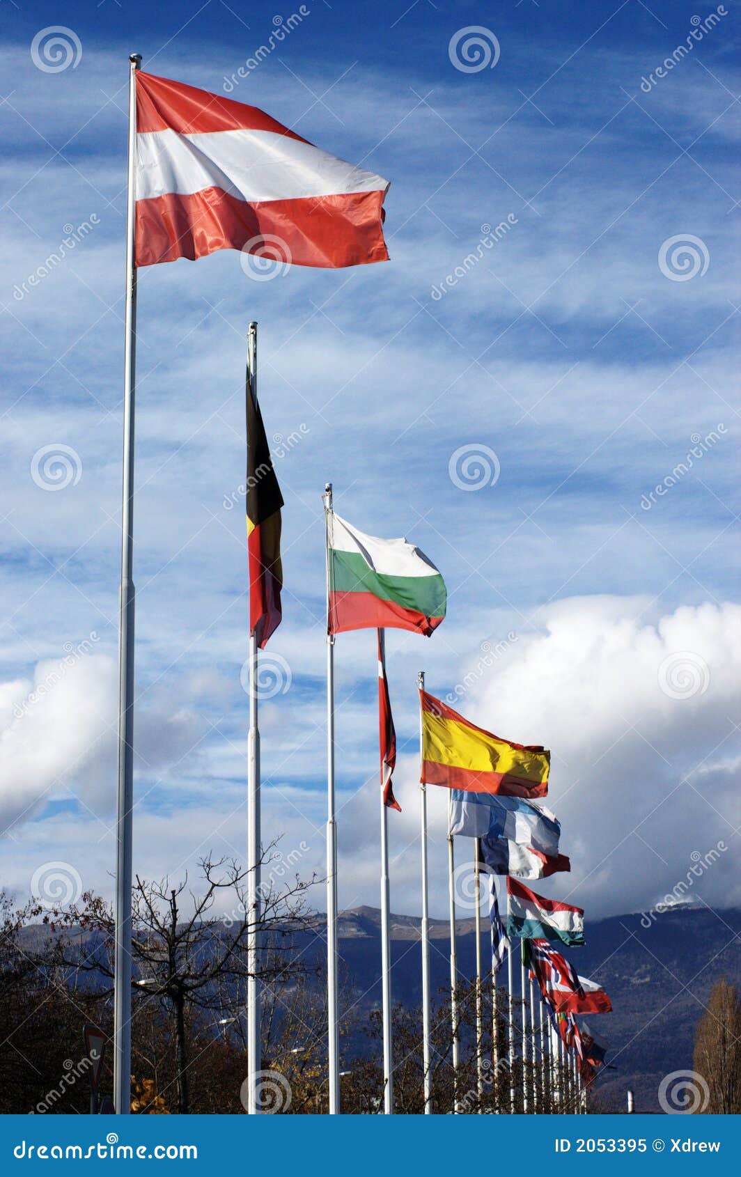 National flags stock image. Image of friendship, clouds - 2053395