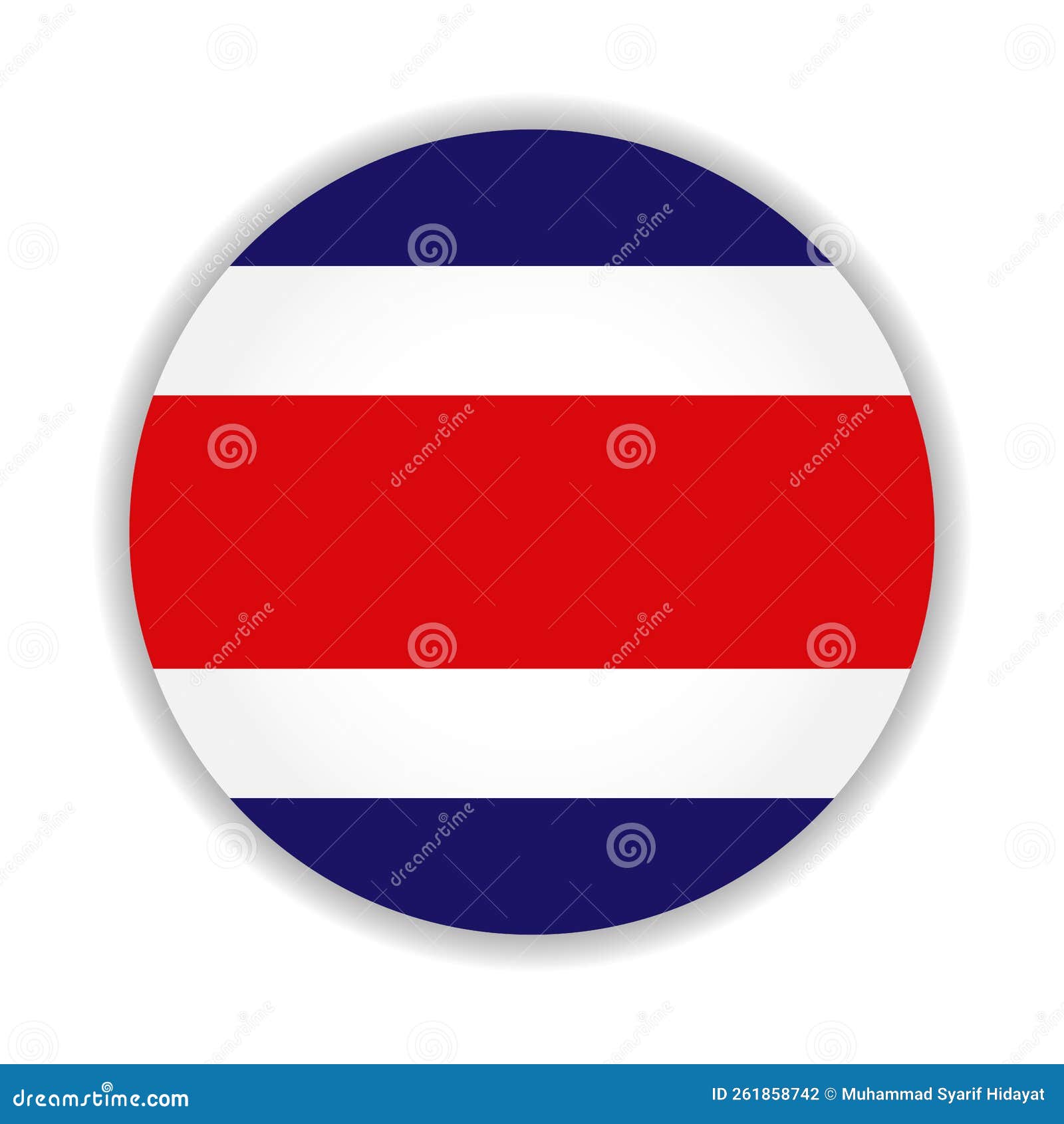 Round Flag of Costa Rica. Vector Illustration Stock Illustration ...