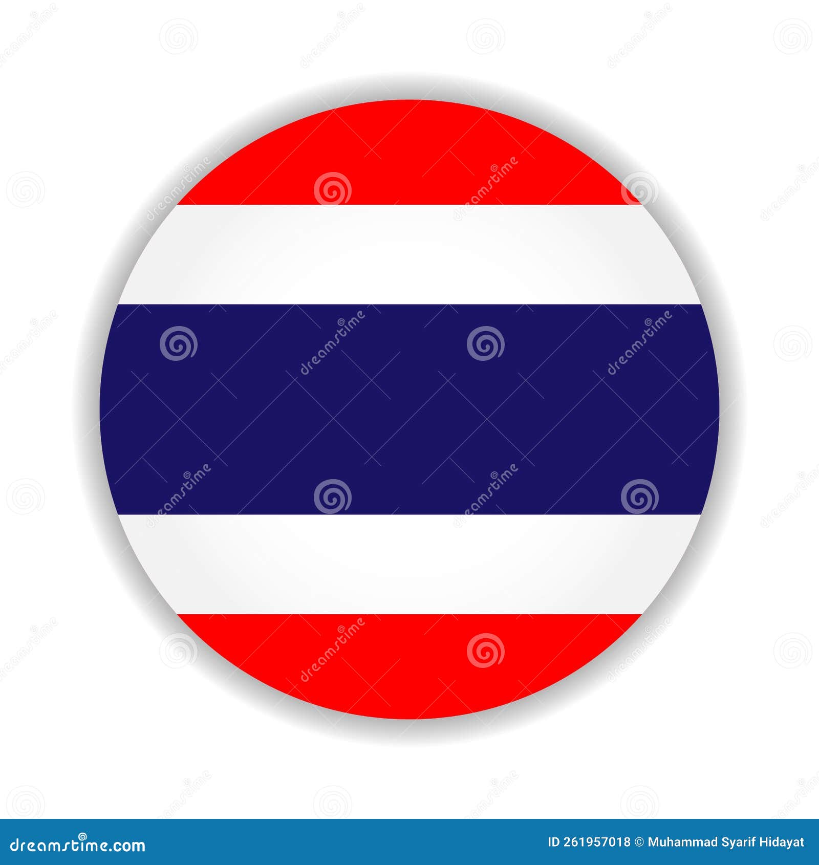 Round Flag of Thailand. Vector Illustration Stock Illustration ...