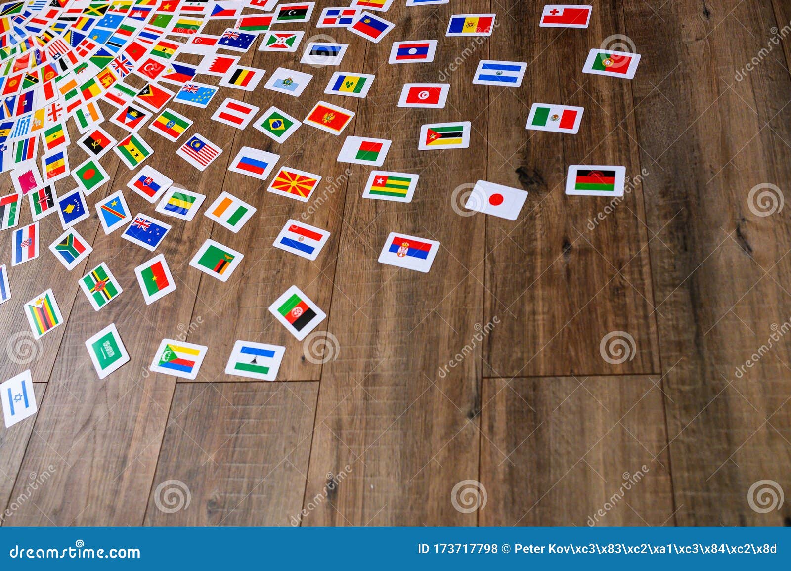 National Flags of All Nations in Th World, Brown Background Stock Photo ...