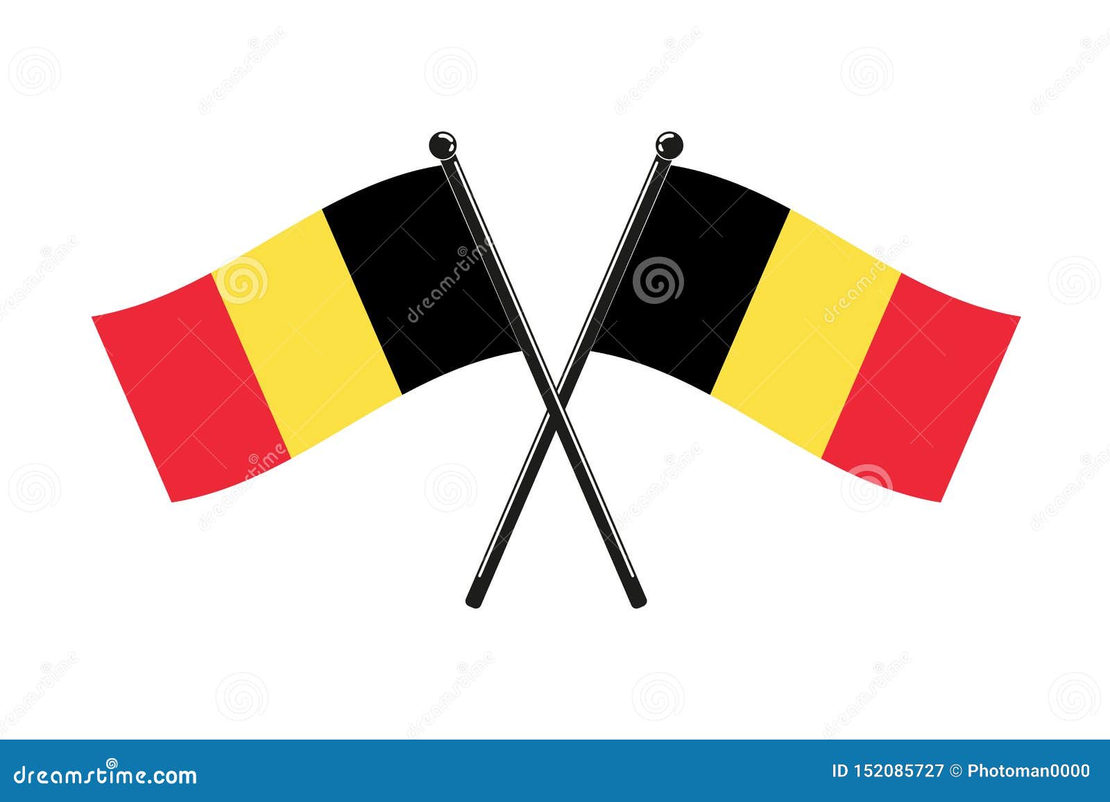 National Flags of Belgium Crossed Stock Vector - Illustration of flag ...