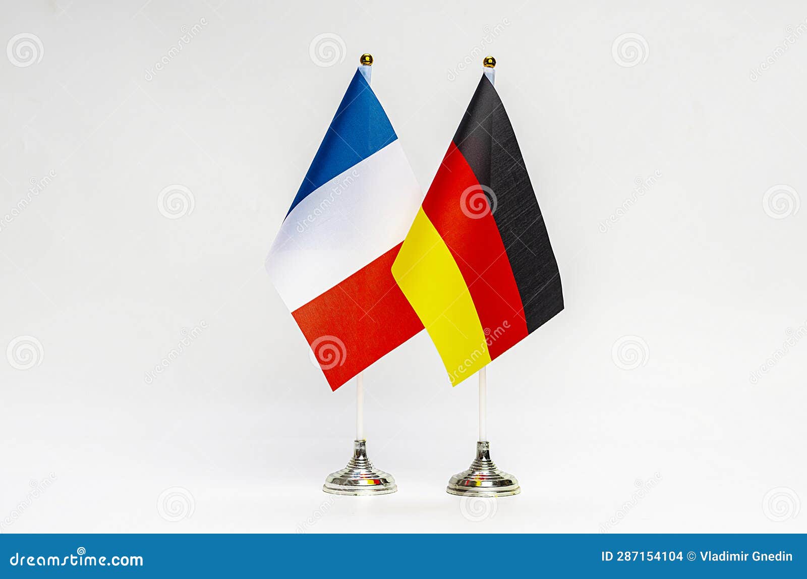 National Flags of France and Germany on a Light Background. Stock Photo ...
