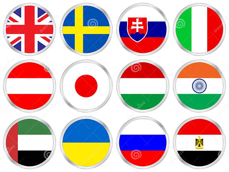 National flags icon set 5 stock vector. Illustration of international ...