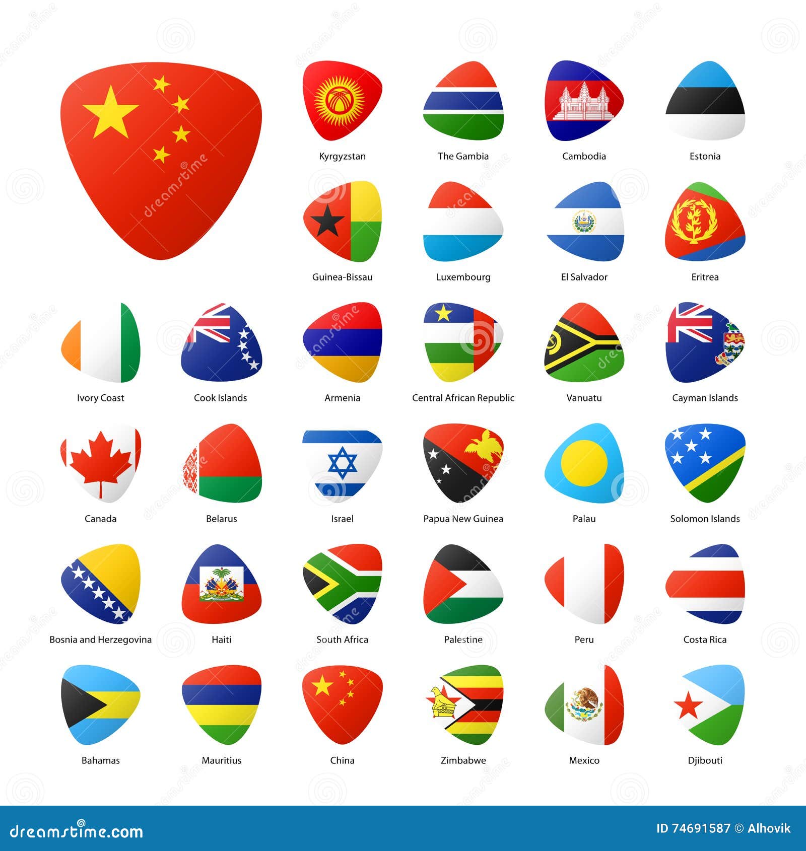 National flags stock vector. Illustration of label, emblem - 74691587