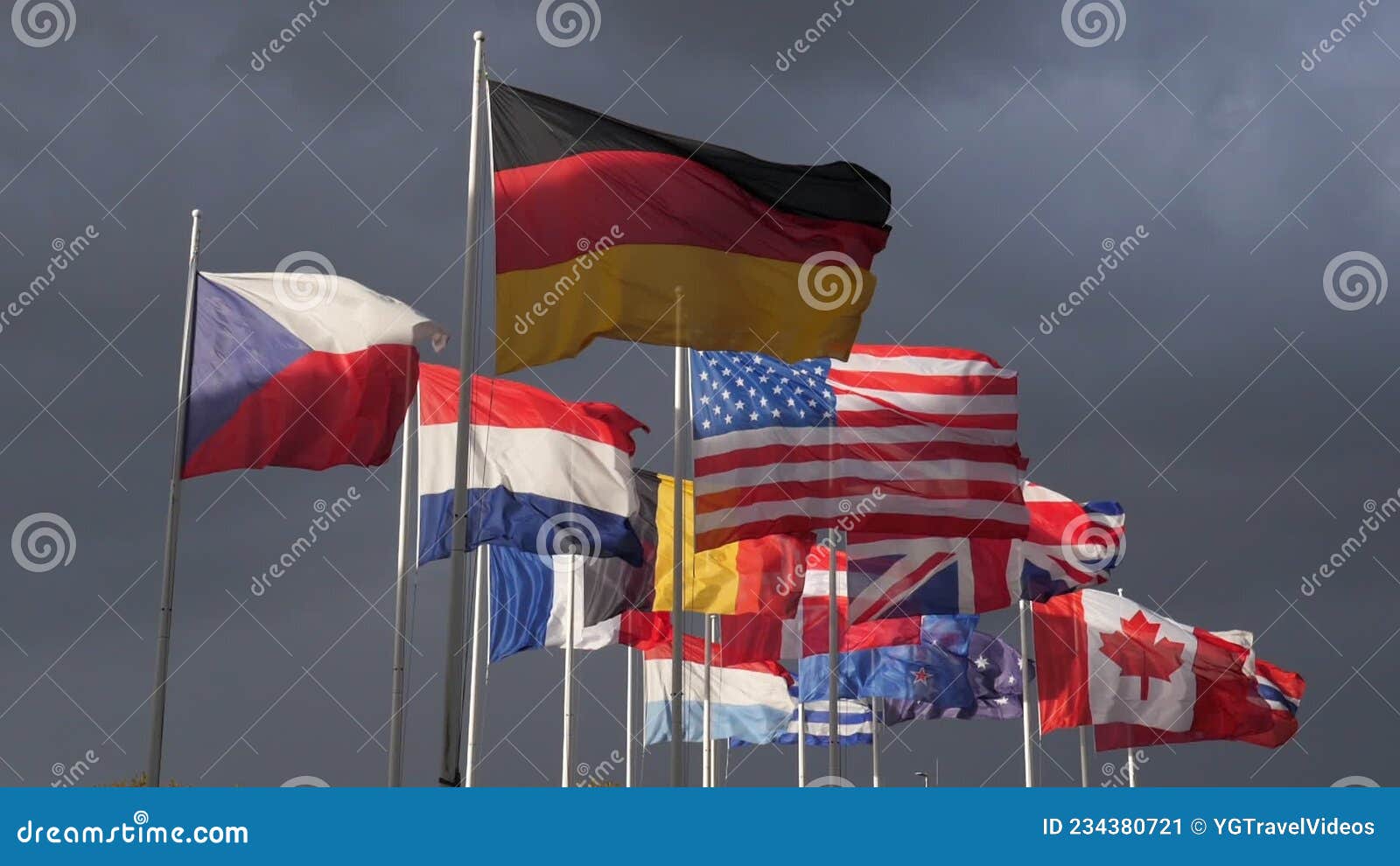 National Flags Waving in the Wind Stock Video - Video of silk ...