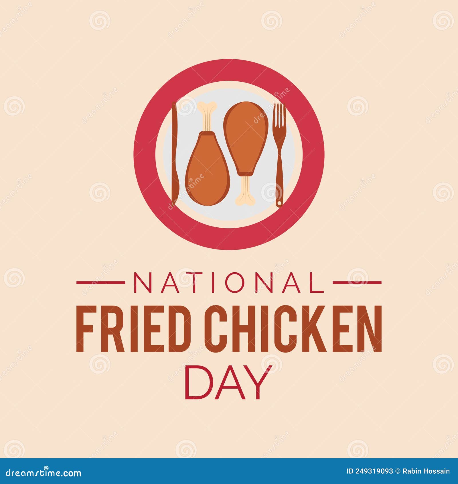 National Fried Chicken Day . Stock Vector - Illustration of vector ...