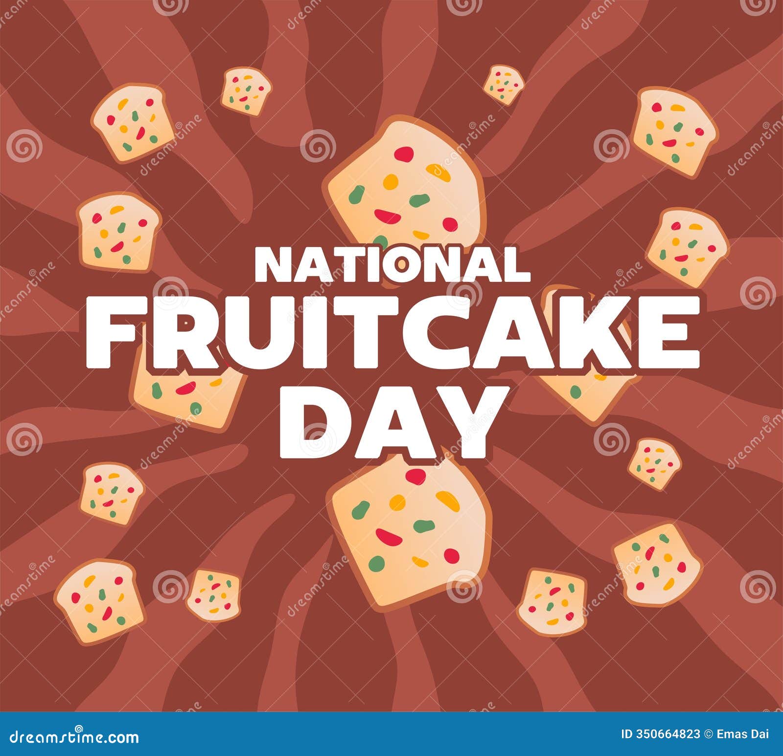 National Fruitcake Day with Delicious Fruitcake Stock Illustration ...
