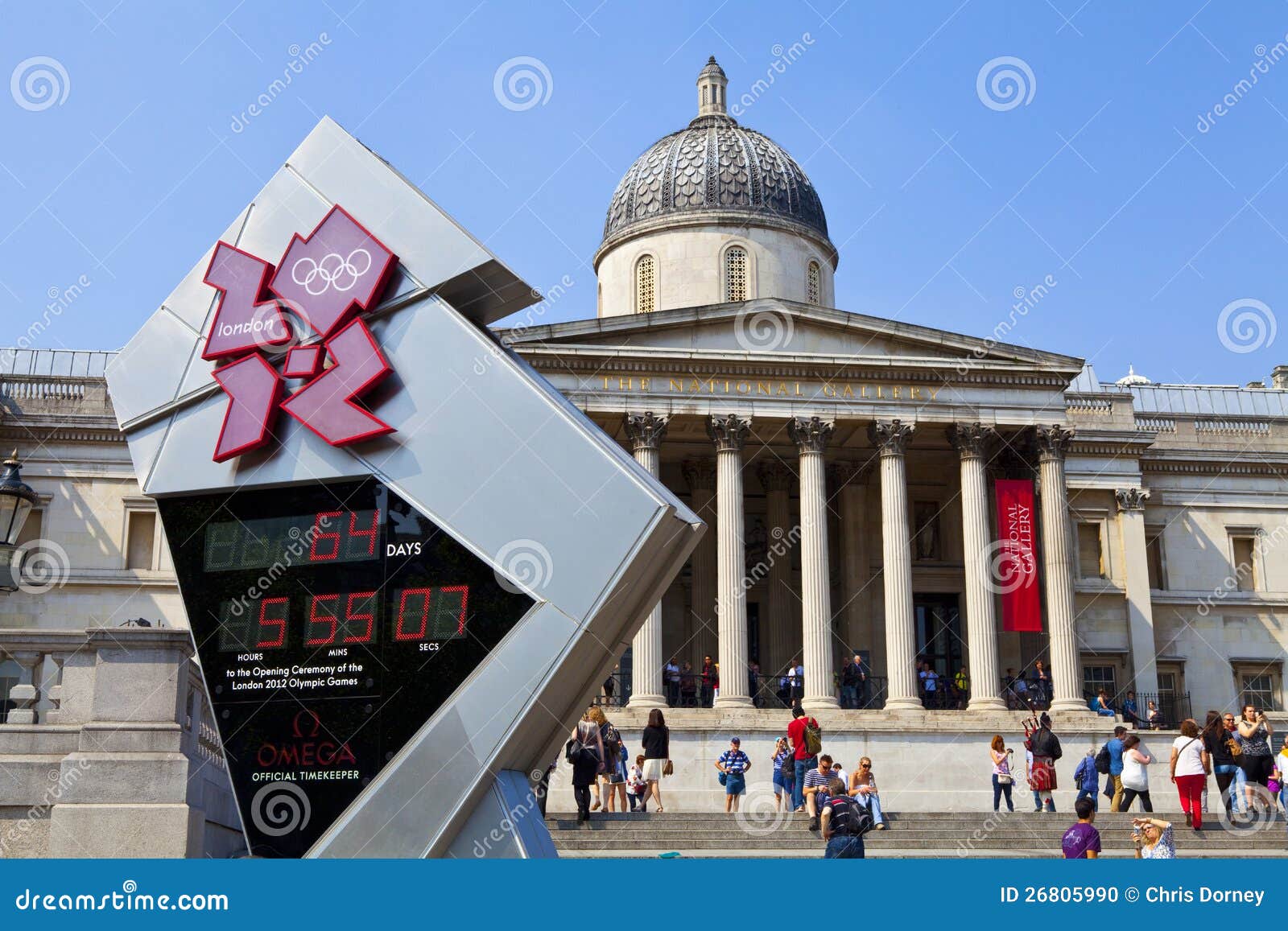National Gallery and Olympic Countdown Clock Editorial Image - Image of ...